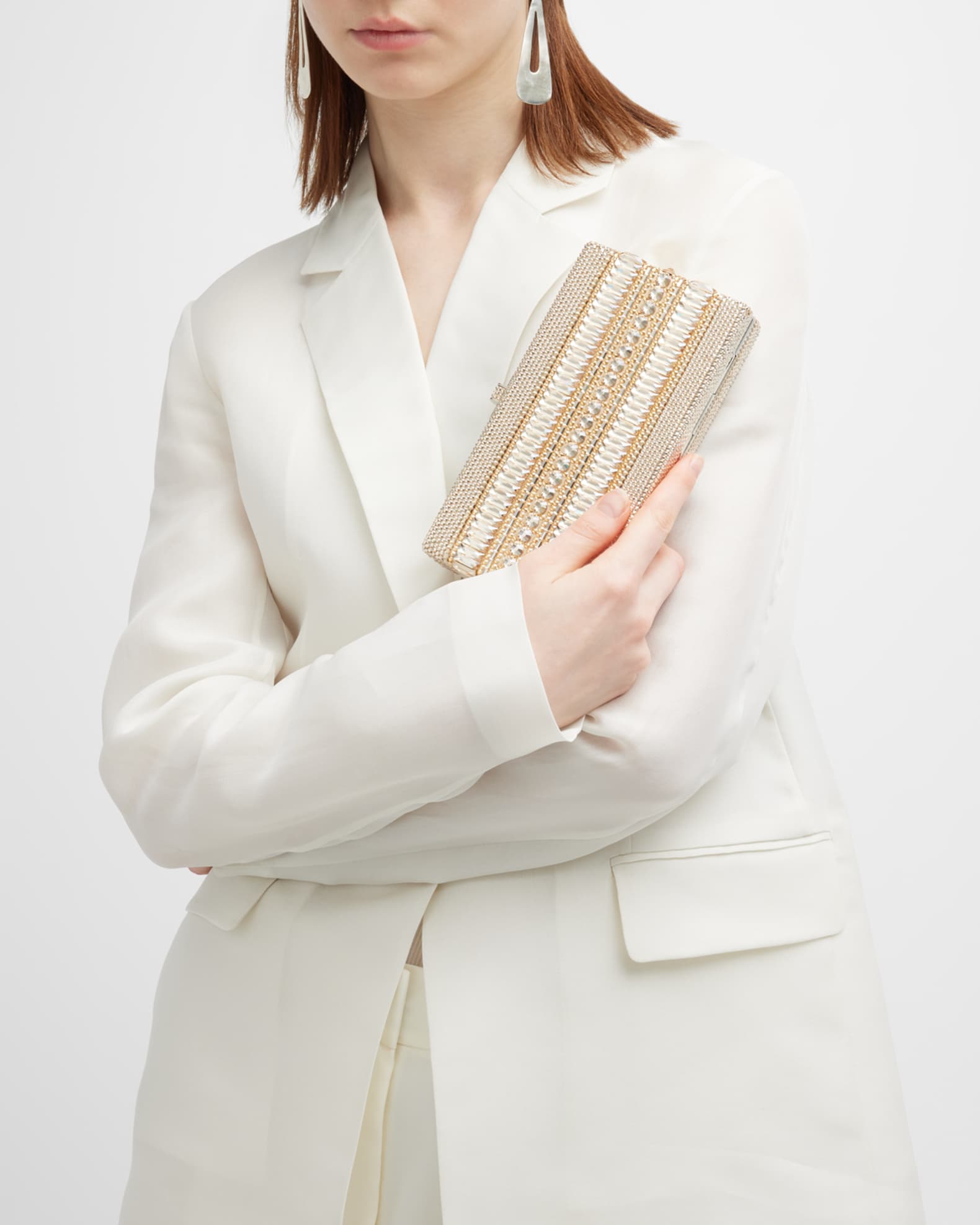 Judith Leiber Couture Sleek Rectangle Crystal Minaudiere | Neiman Marcus