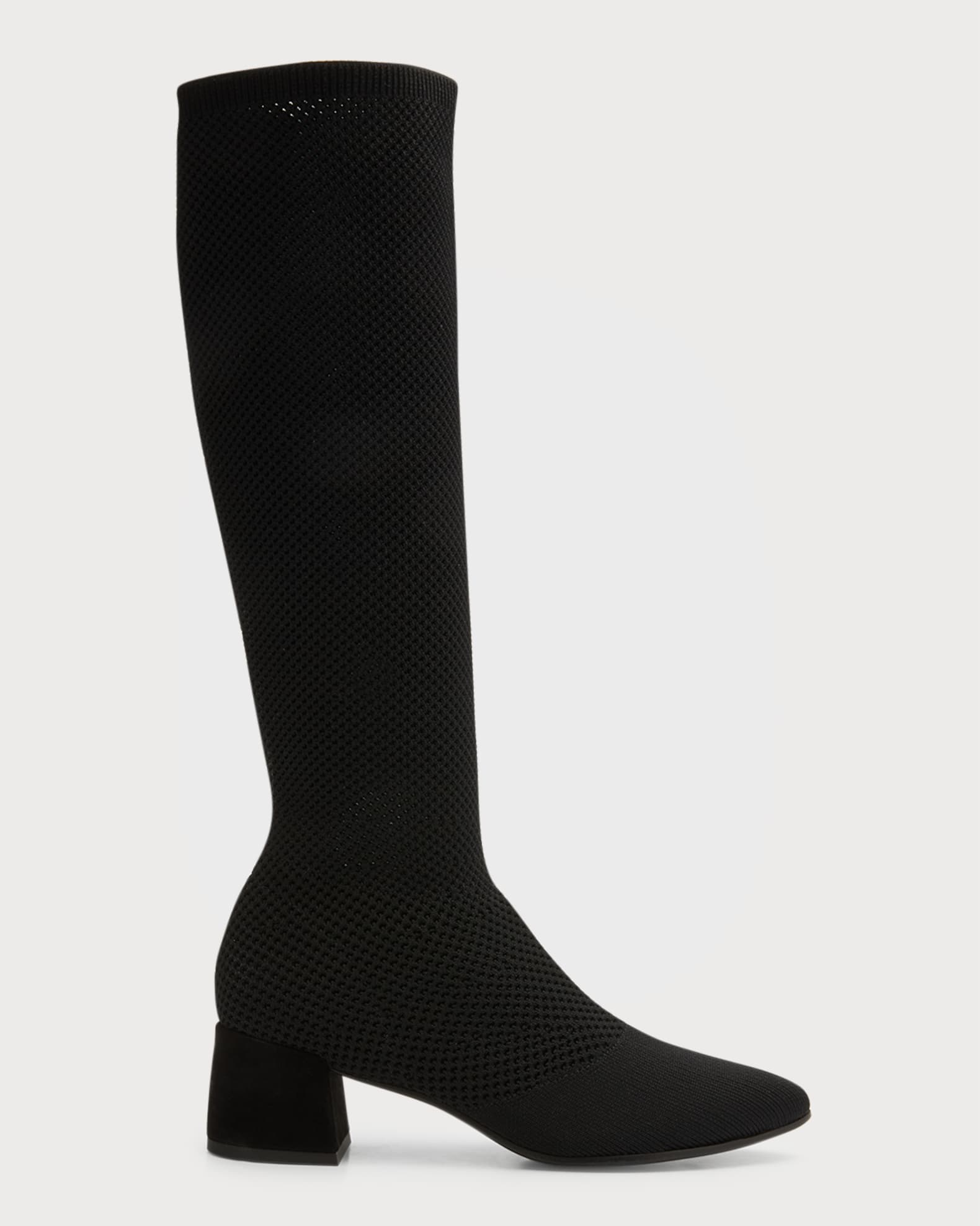 Eileen Fisher Innis Recycled Knit Knee Boots | Neiman Marcus