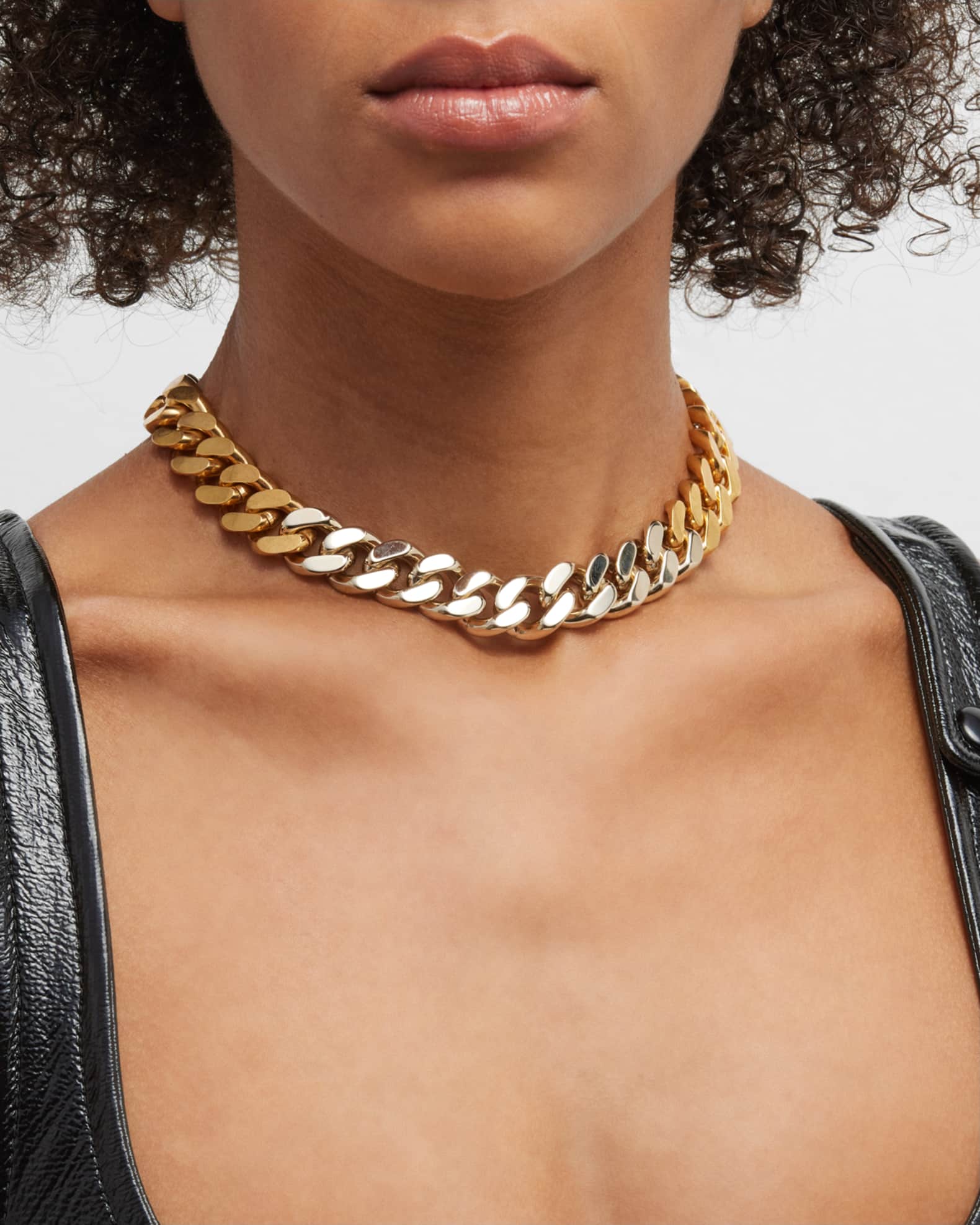 Saint Laurent Thick Curb Chain Necklace | Neiman Marcus