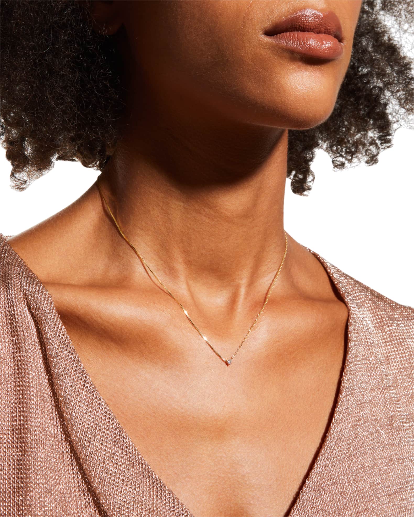 POPPY FINCH Baby Diamond Contrast Chain Necklace | Neiman Marcus