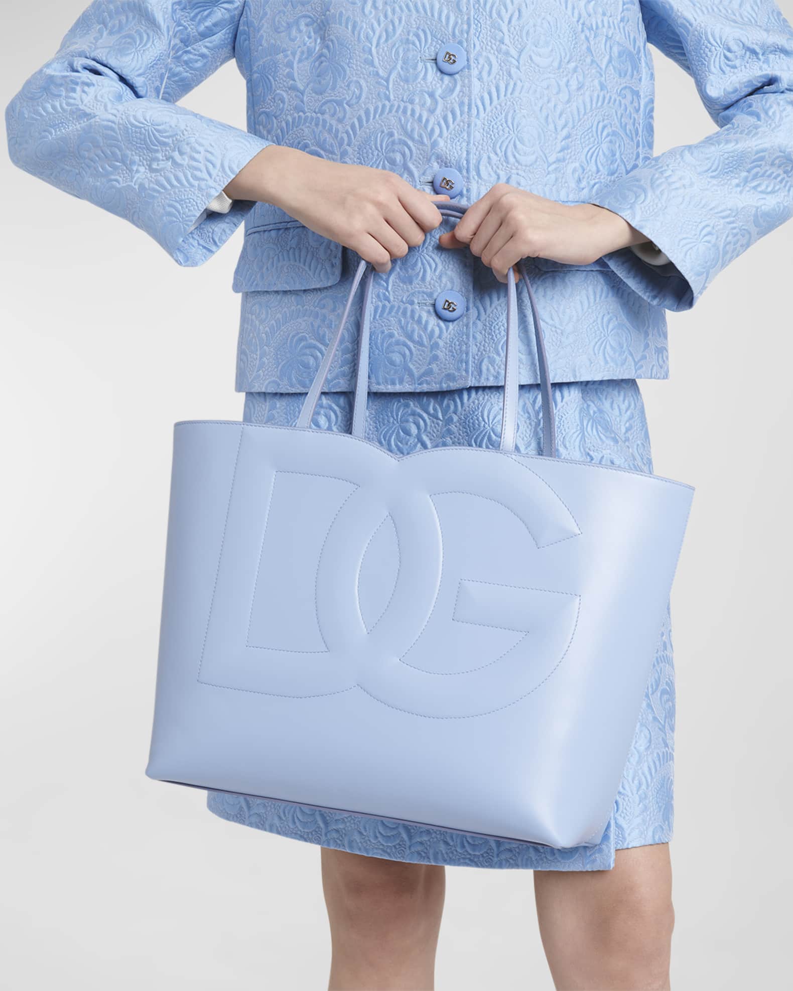 Dolce&Gabbana DG Logo Leather Tote Bag | Neiman Marcus