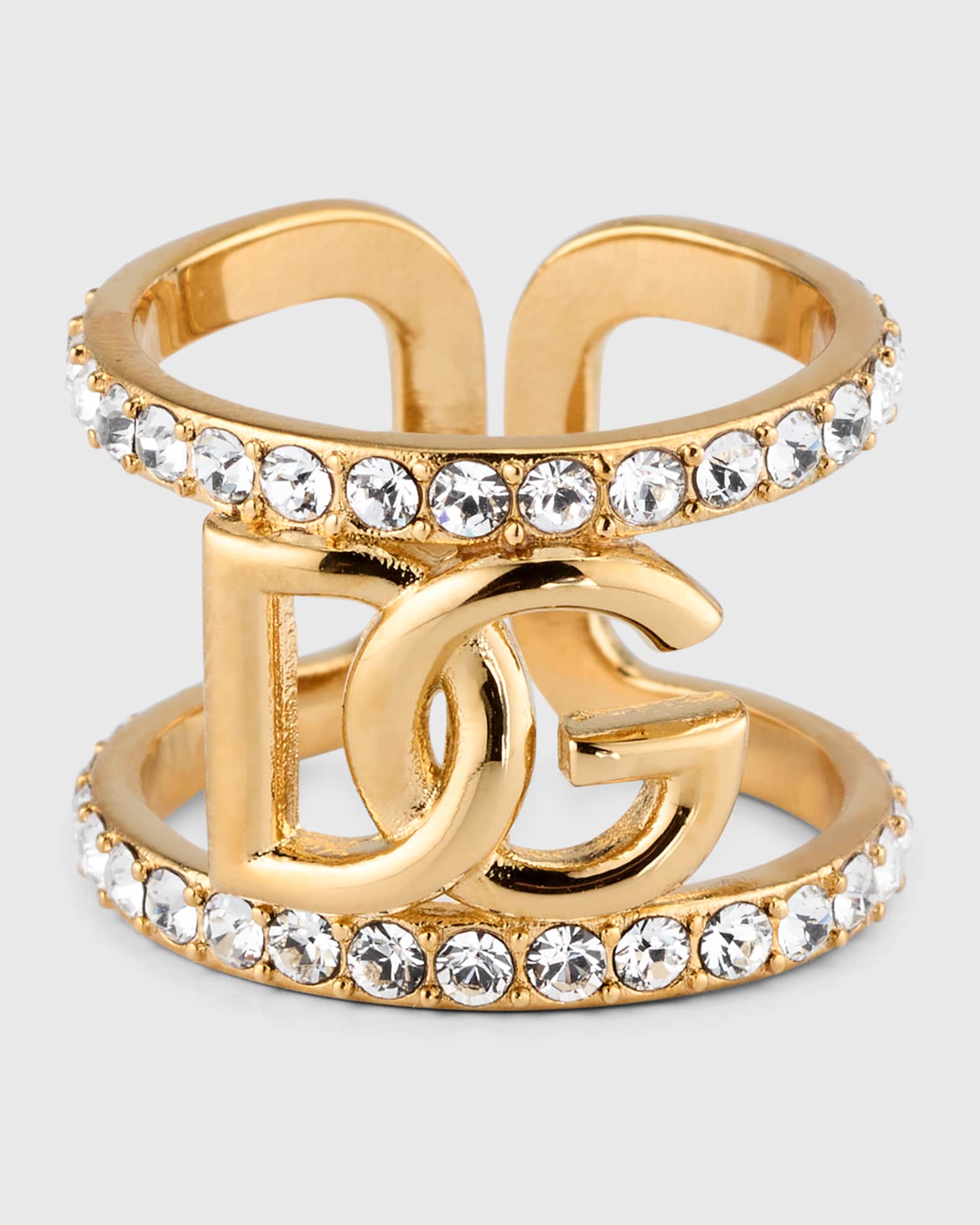 Dolce&Gabbana Bijoux Crystal Logo Ring | Neiman Marcus