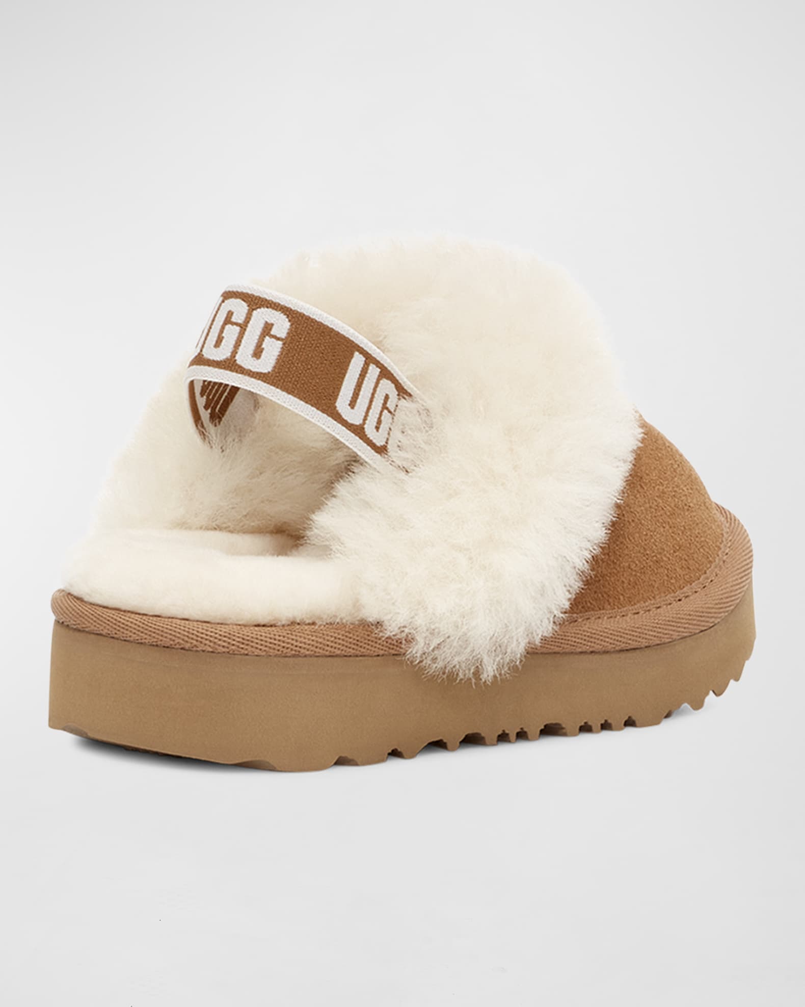UGG Girl's Funkette Suede Shearling Slippers, Baby/Toddlers | Neiman Marcus