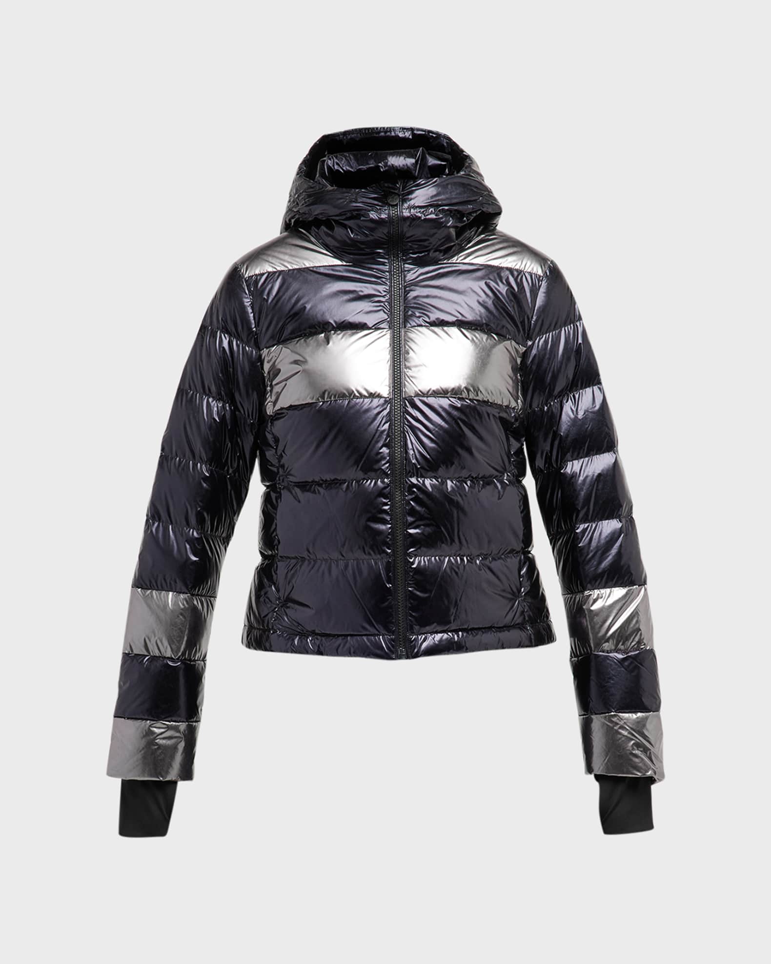 Perfect Moment Lily Star Metallic Puffer Coat | Neiman Marcus