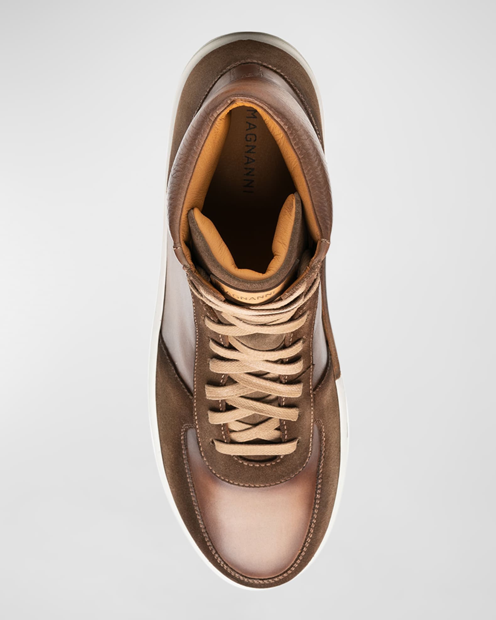 Magnanni Men's Rubio Leather & Suede High-Top Sneakers | Neiman Marcus