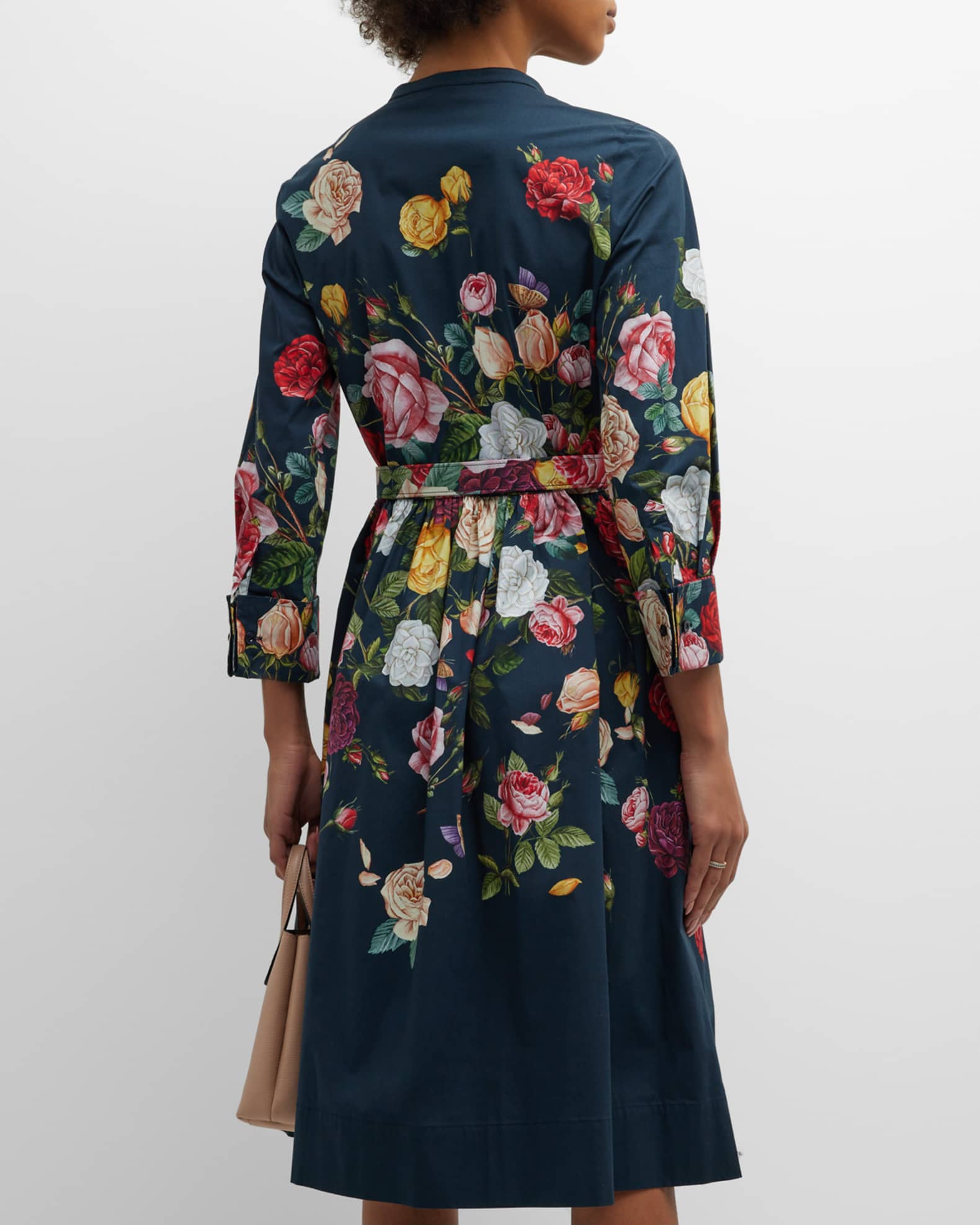 Oscar de la Renta Degrade Roses Button Front Dress | Neiman Marcus