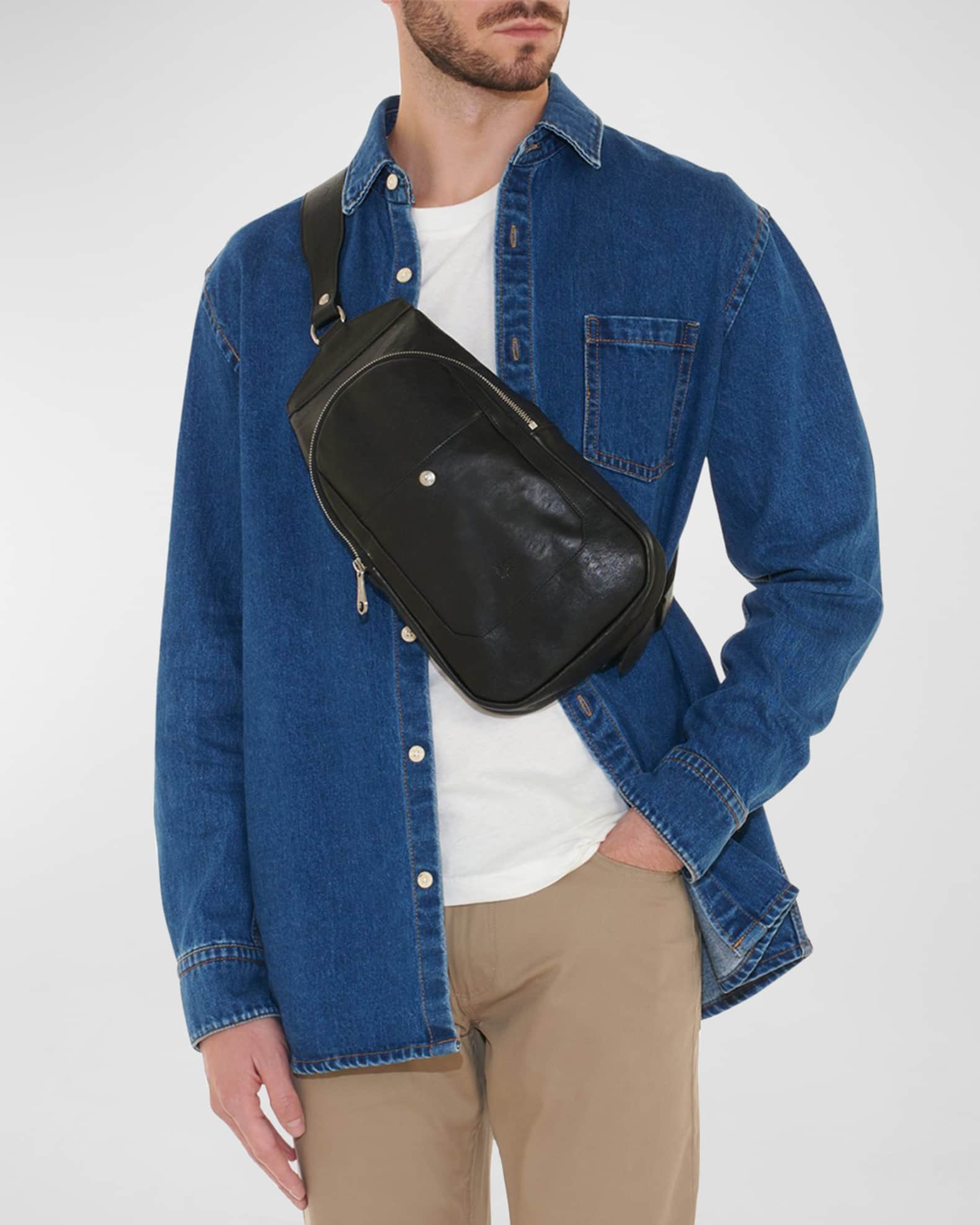 Il Bisonte Men's Cosimo Leather Single-Shoulder Backpack | Neiman Marcus