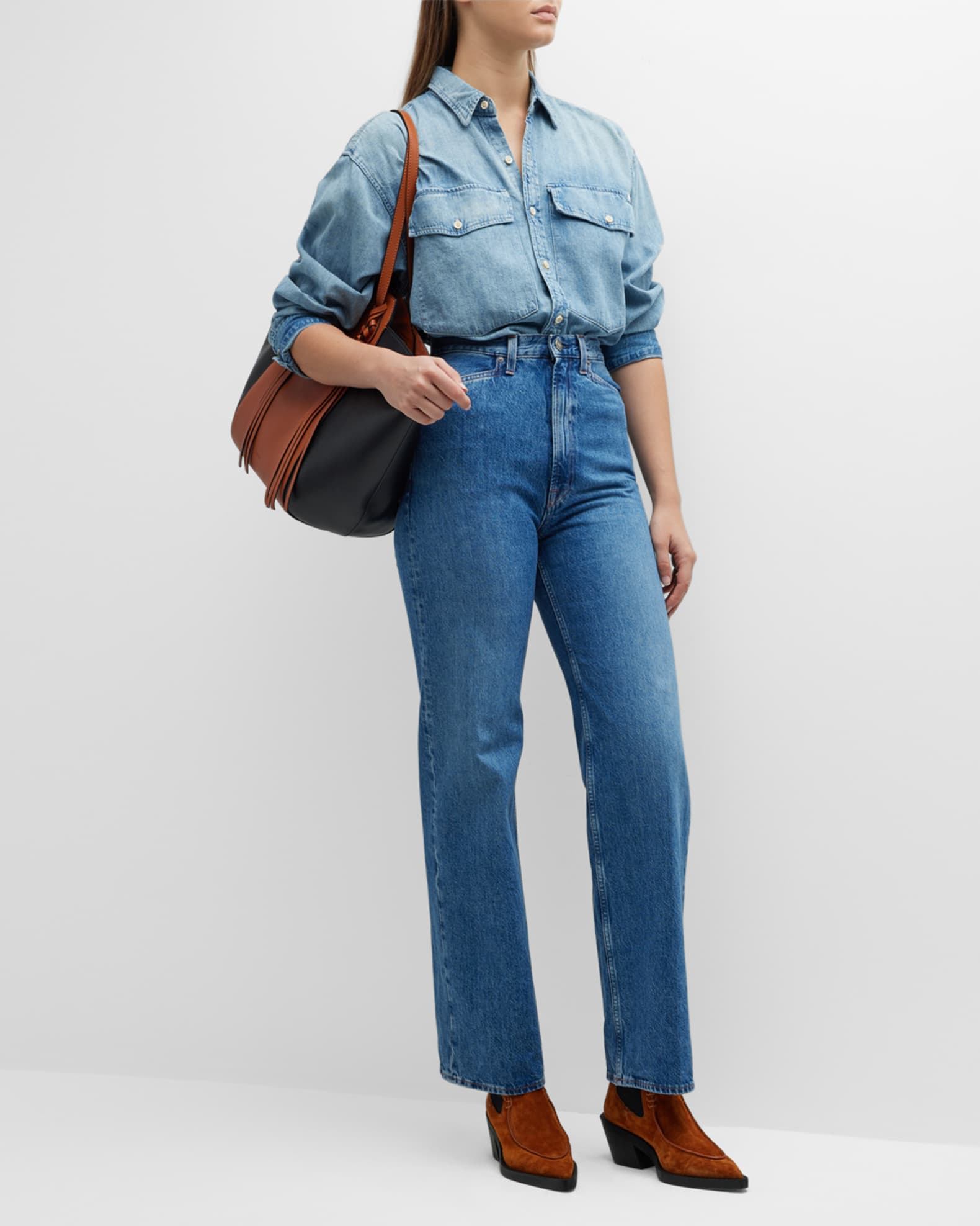 MADE IN TOMBOY Jey High Rise Straight Jeans | Neiman Marcus
