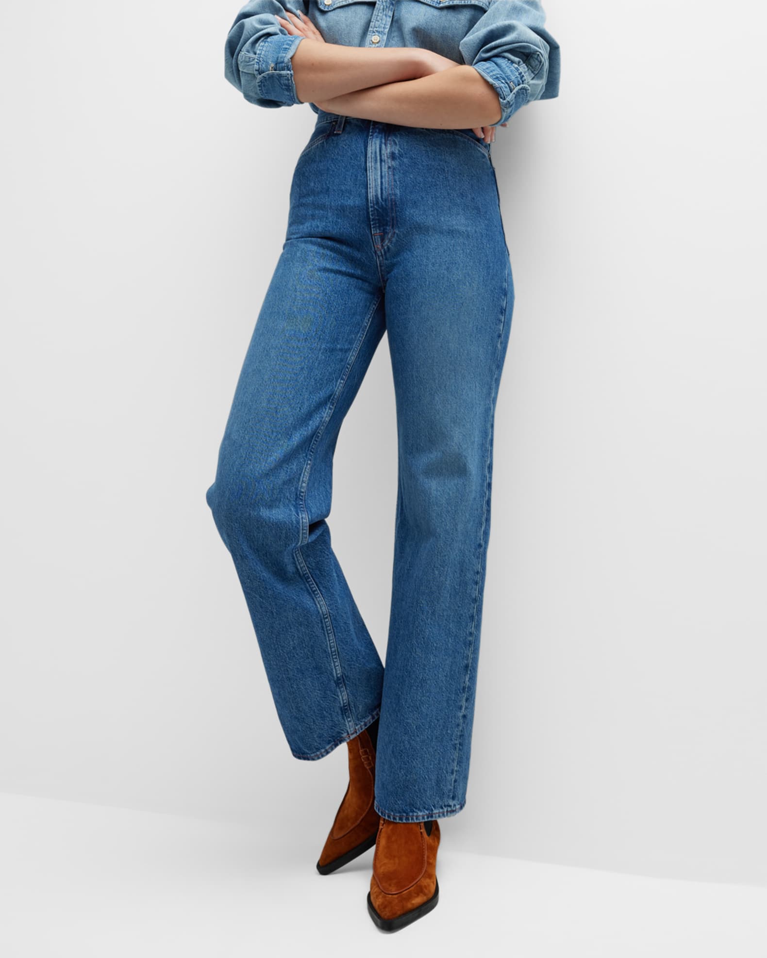 MADE IN TOMBOY Jey High Rise Straight Jeans | Neiman Marcus
