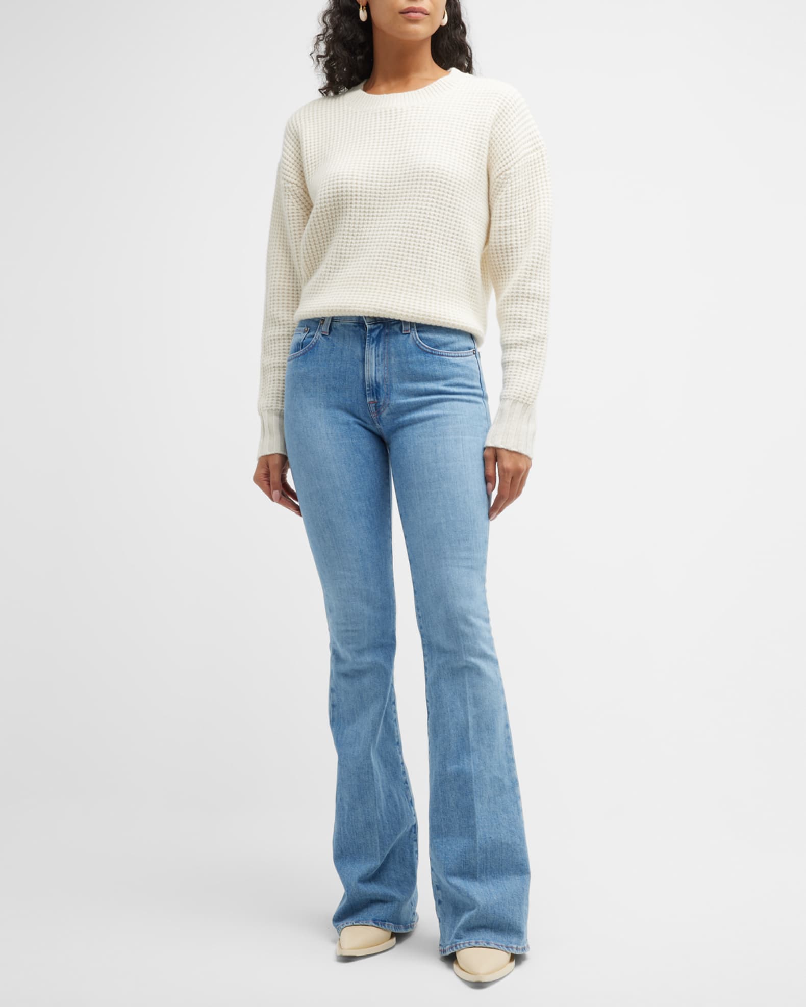 MADE IN TOMBOY Ursula Mid-Rise Flared Jeans | Neiman Marcus