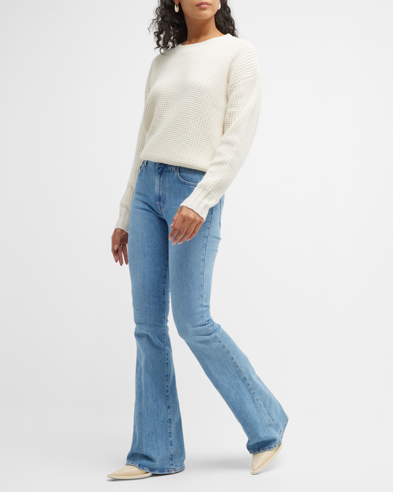 MADE IN TOMBOY Ursula Mid-Rise Flared Jeans | Neiman Marcus