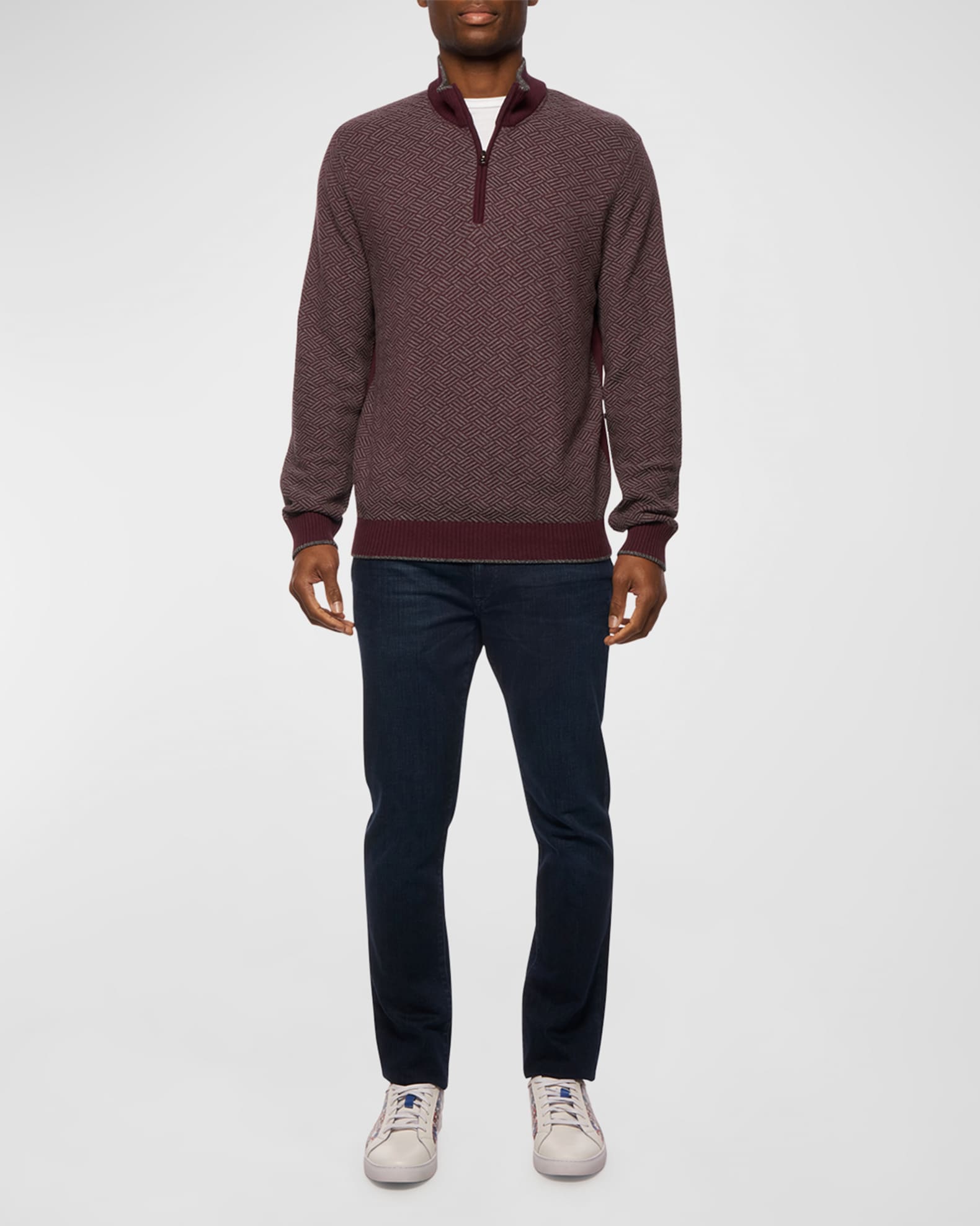 Robert Graham Men's Draco Quarter-Zip Knit Sweater | Neiman Marcus