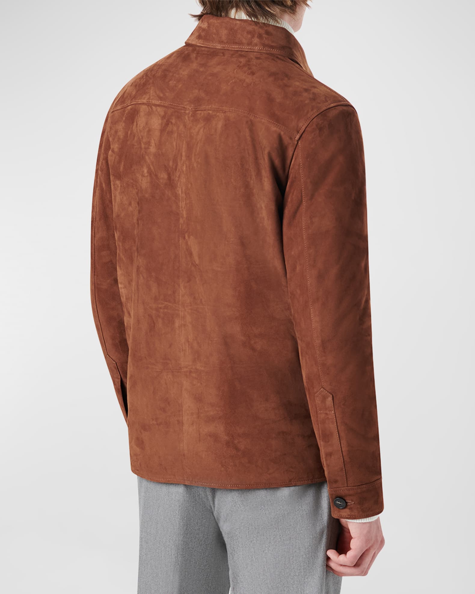 Bugatchi Men's Suede Shirt Jacket | Neiman Marcus
