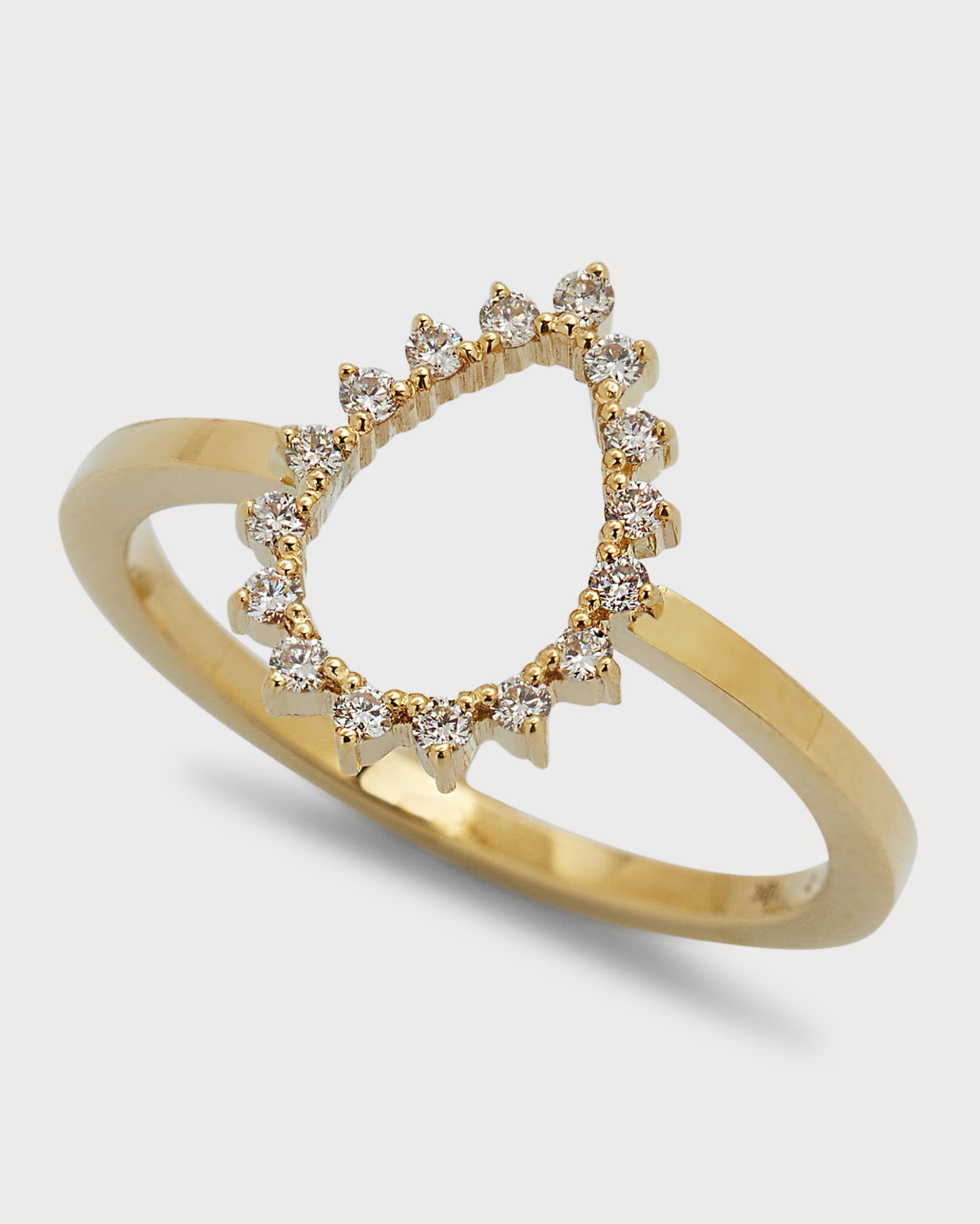 Jennifer Meyer Mini 3-Prong Open Teardrop Ring | Neiman Marcus