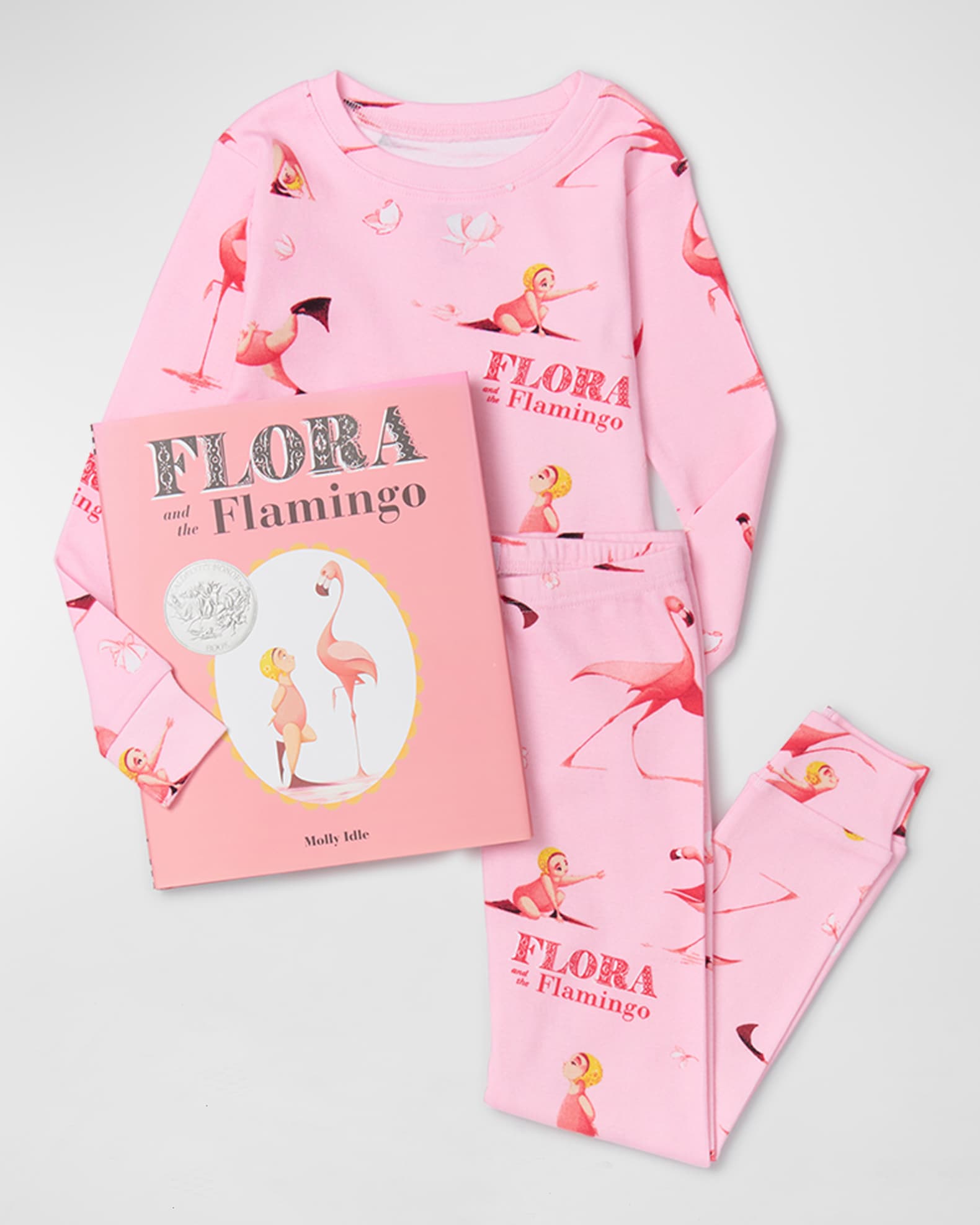 Books To Bed Girl's Flora And The Flamingo Pajama Book Set, Size 2-6 ...