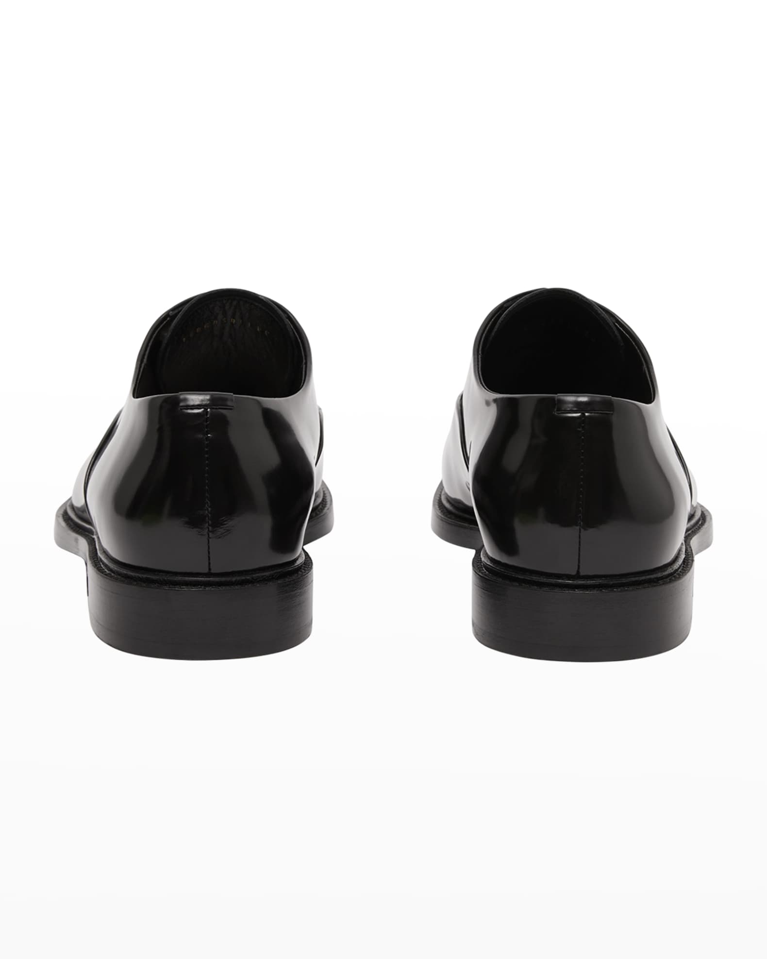 Burberry Men's Panelled Vamp Leather Derby Shoes | Neiman Marcus