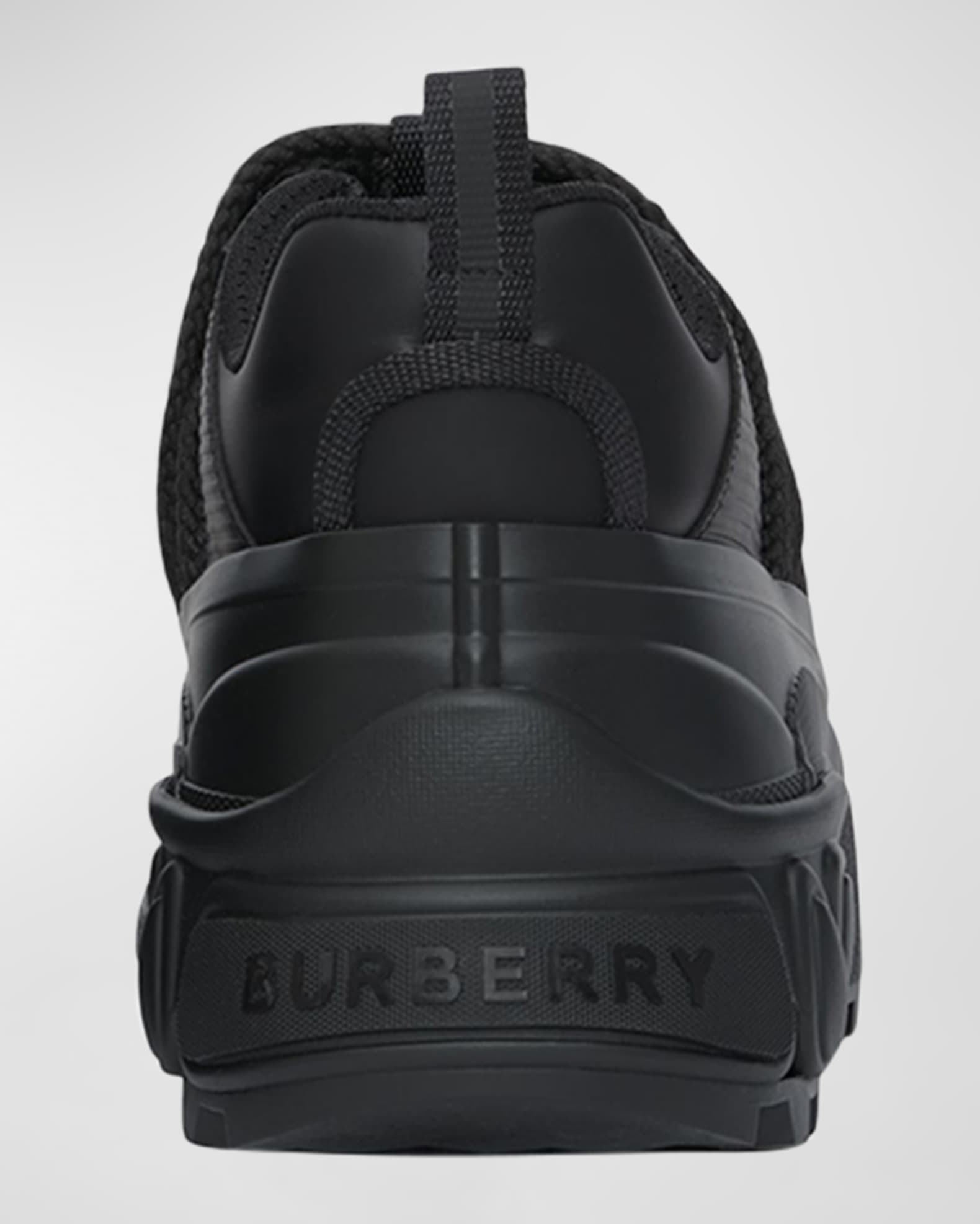 Burberry Men's Arthur Chunky Lace Leather & Nylon Sneakers | Neiman Marcus