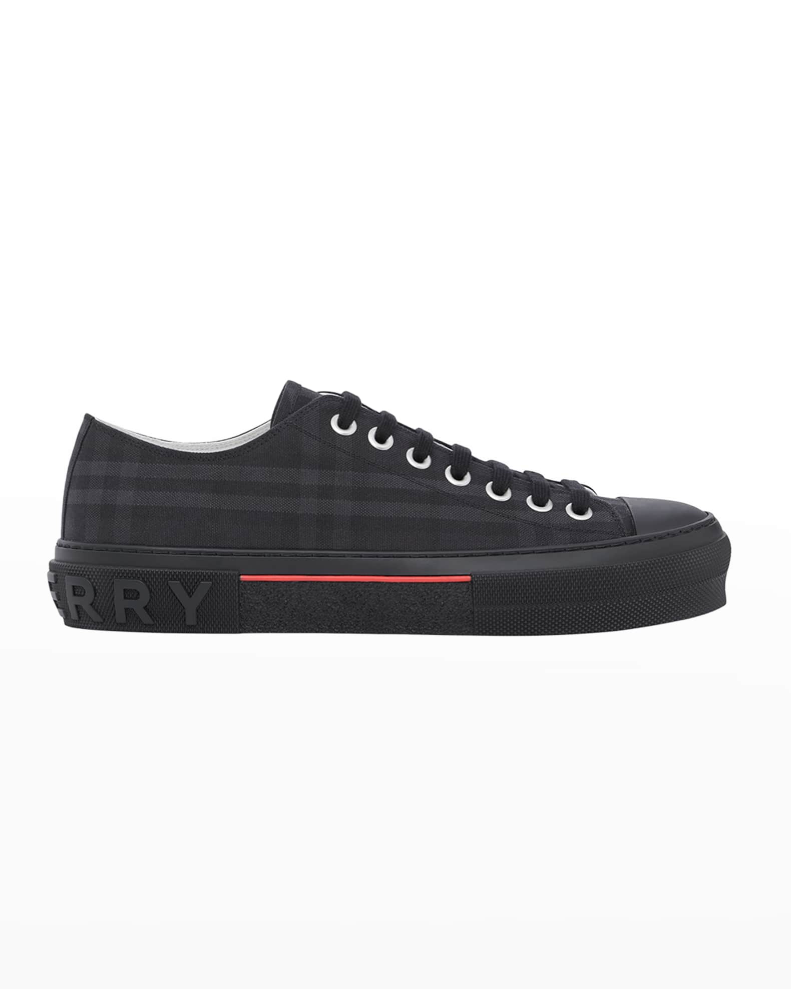 Burberry Men's Vintage Check Canvas Low-Top Sneakers | Neiman Marcus