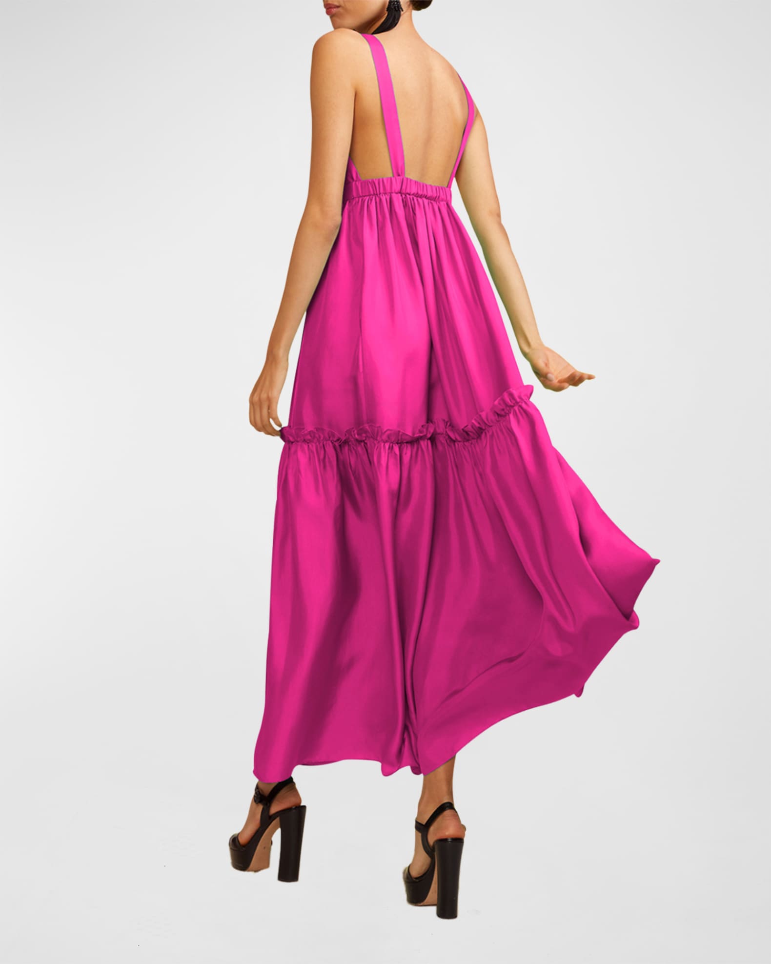 Cynthia Rowley Silk Ruffle Maxi Dress | Neiman Marcus