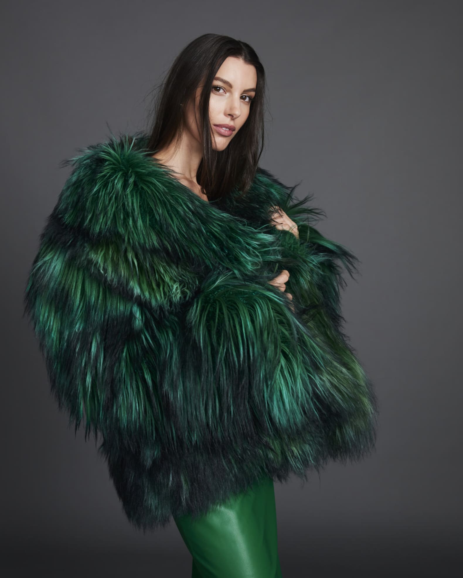 Gorski Long-Hair Goat Fur Jacket | Neiman Marcus