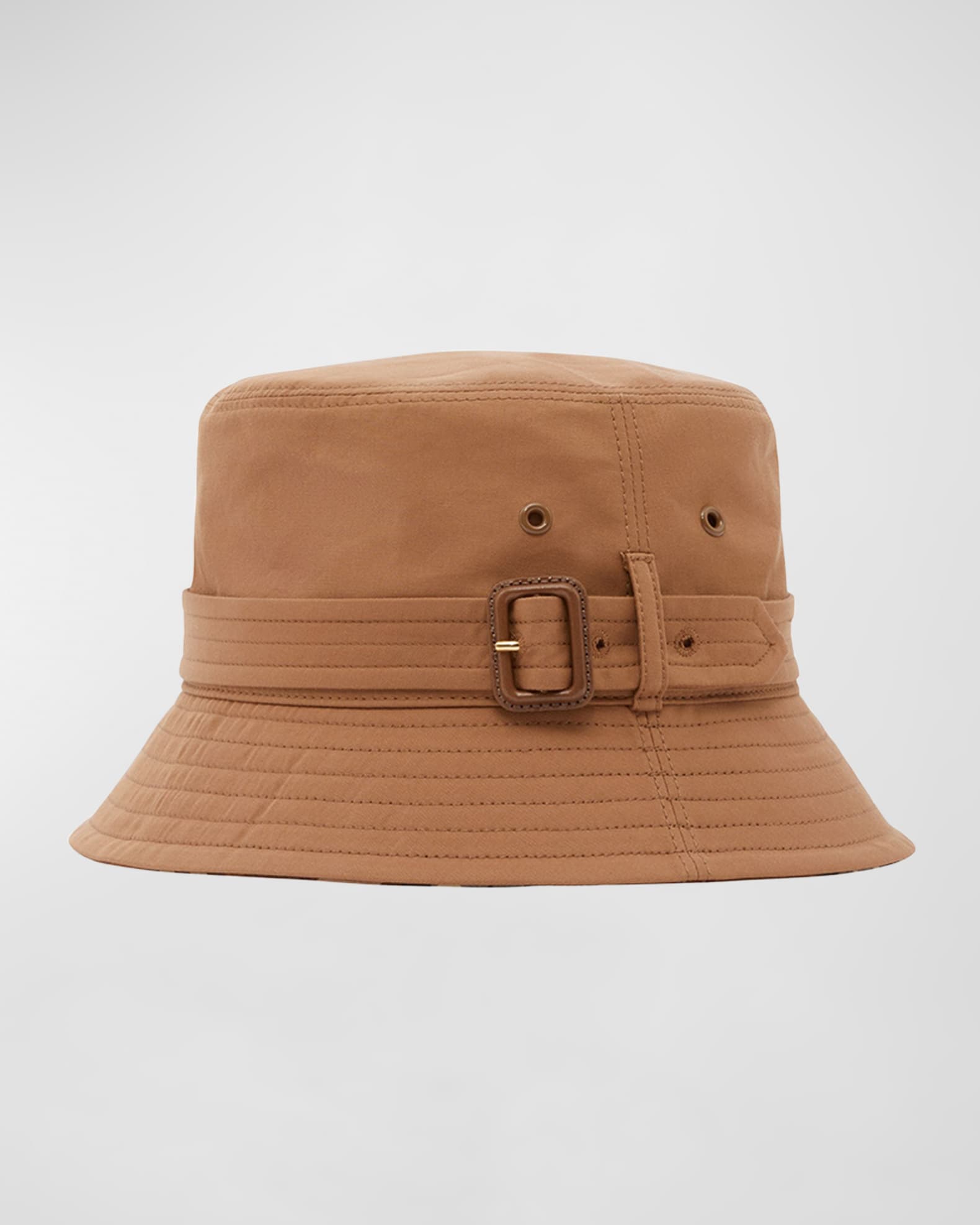 Burberry Buckled Reversible Check Cotton Bucket Hat | Neiman Marcus