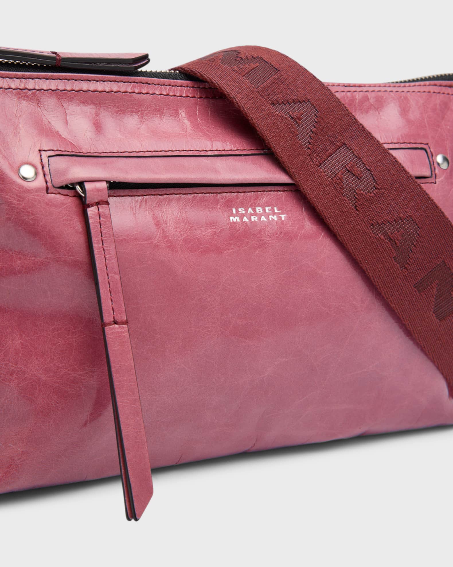 Isabel Marant Nessah Zip Leather Shoulder Bag | Neiman Marcus