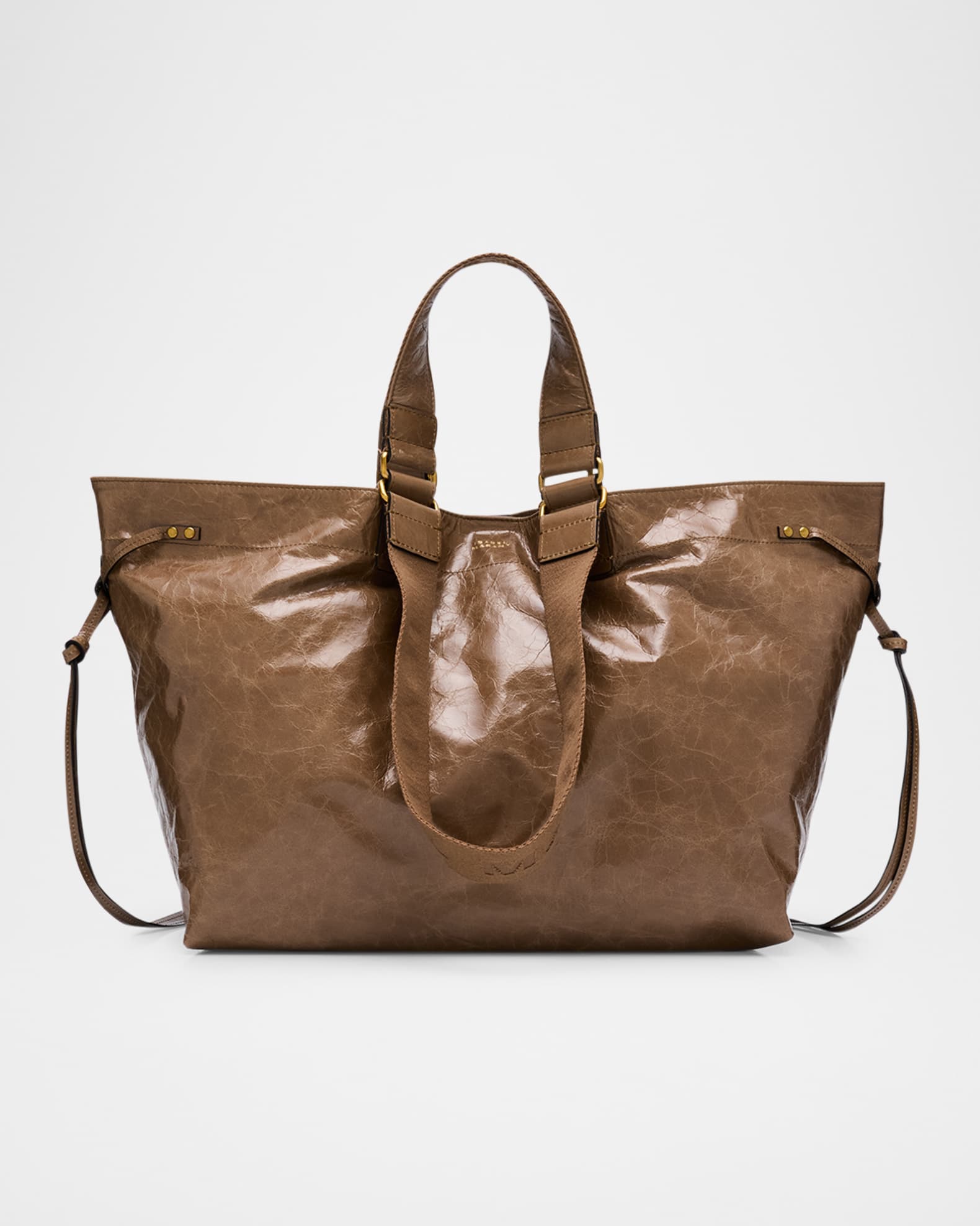 Isabel Marant Wardy Double-Handle Leather Tote Bag | Neiman Marcus