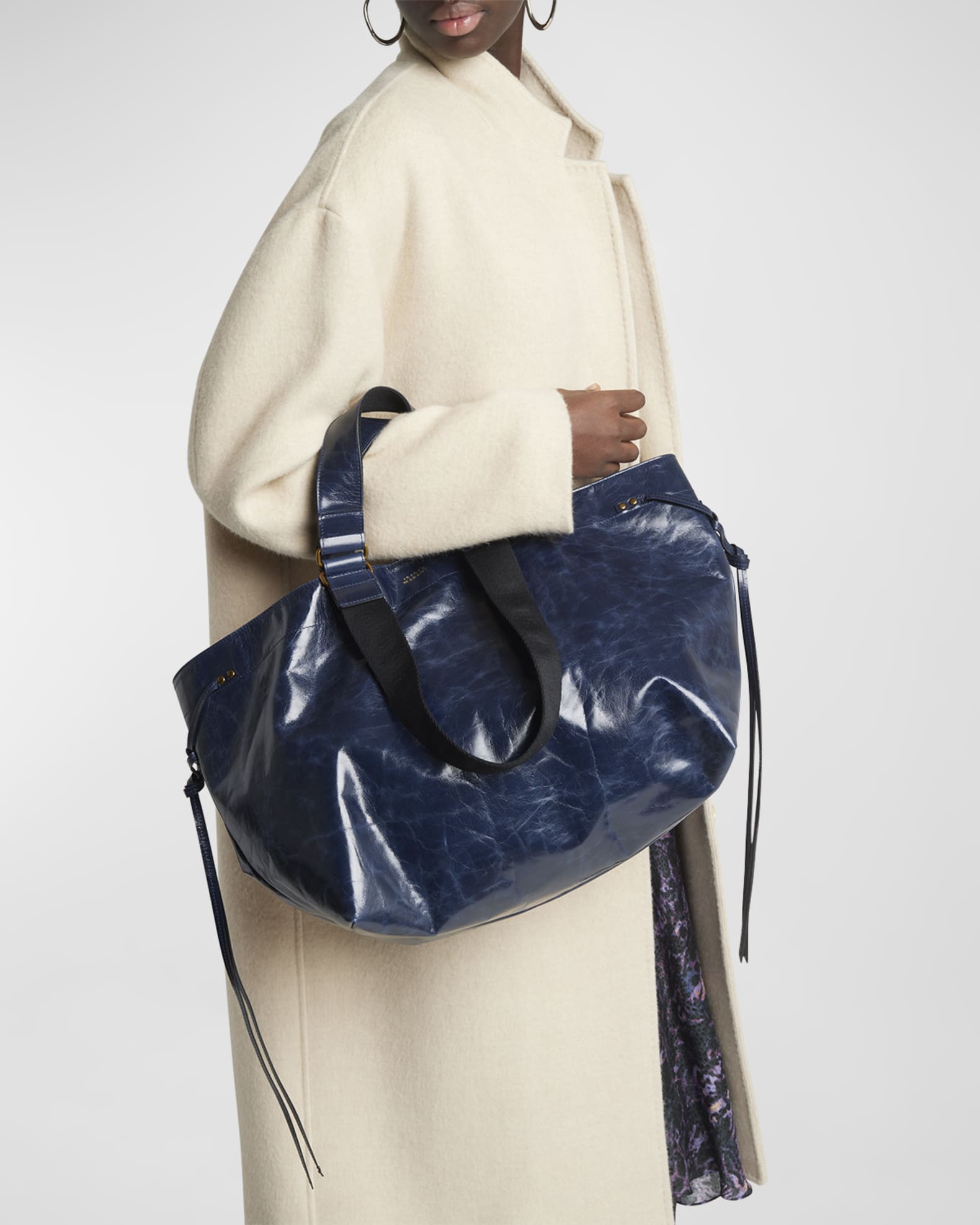 Isabel Marant Wardy Double-Handle Leather Tote Bag | Neiman Marcus
