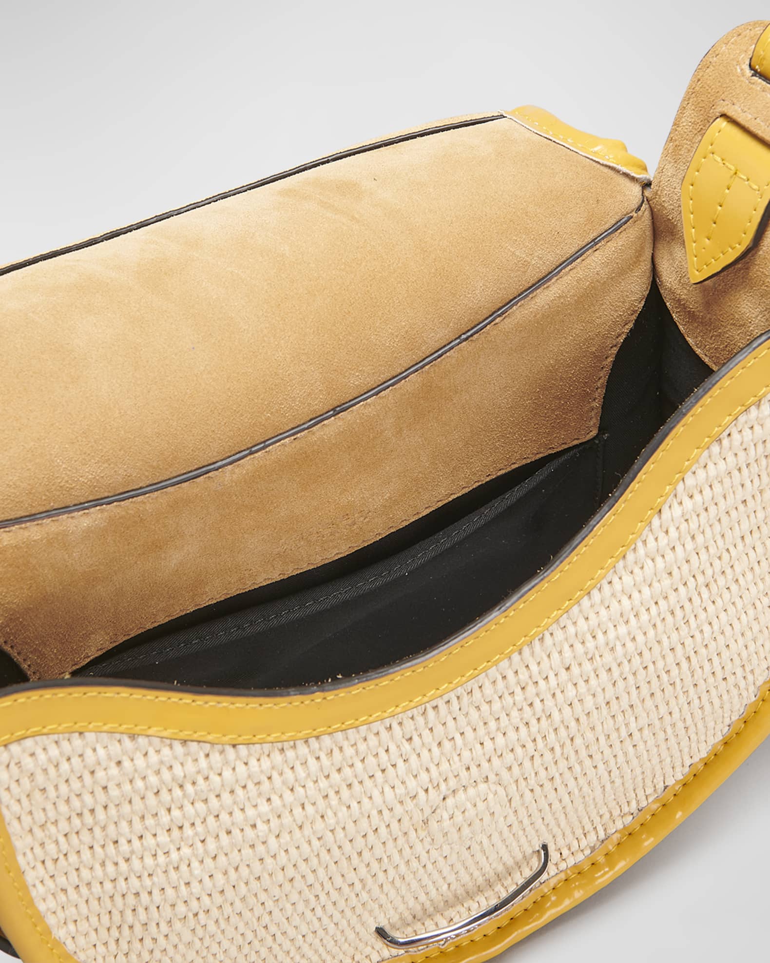 Isabel Marant Botsy Saddle Raffia Crossbody Bag | Neiman Marcus