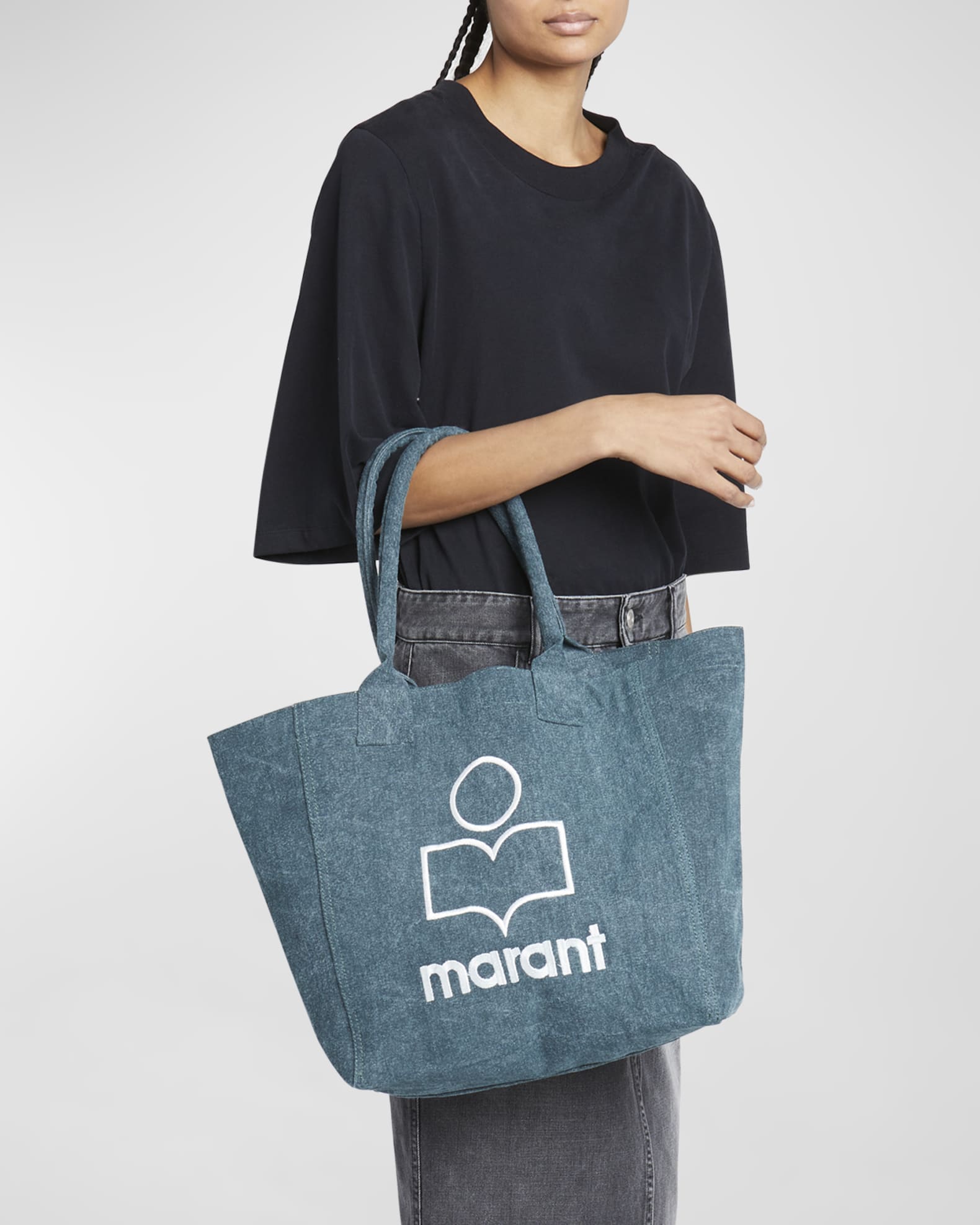 Isabel Marant Yenky Small Washed Canvas Tote Bag | Neiman Marcus