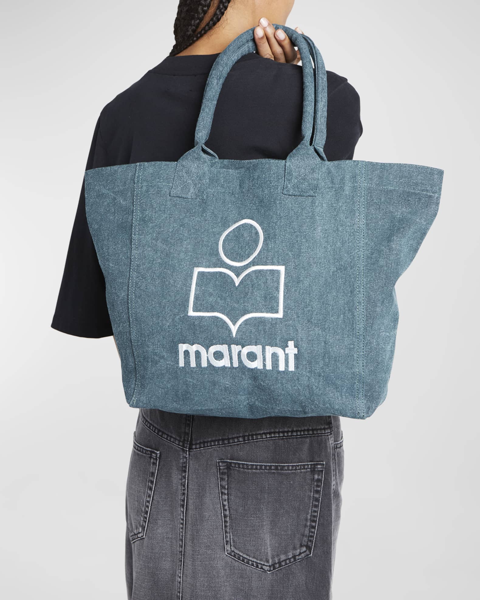 Isabel Marant Yenky Small Washed Canvas Tote Bag | Neiman Marcus