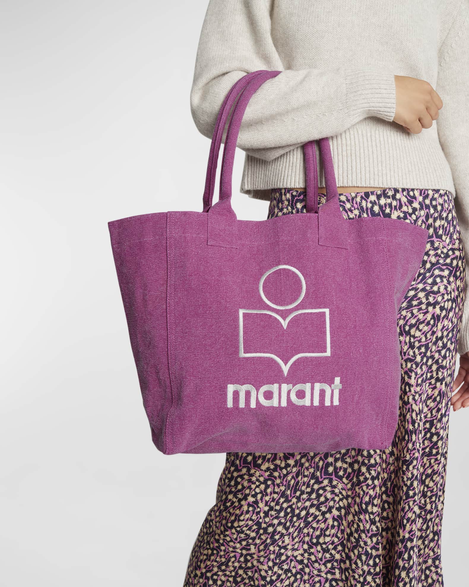 Isabel Marant Yenky Small Washed Canvas Tote Bag | Neiman Marcus