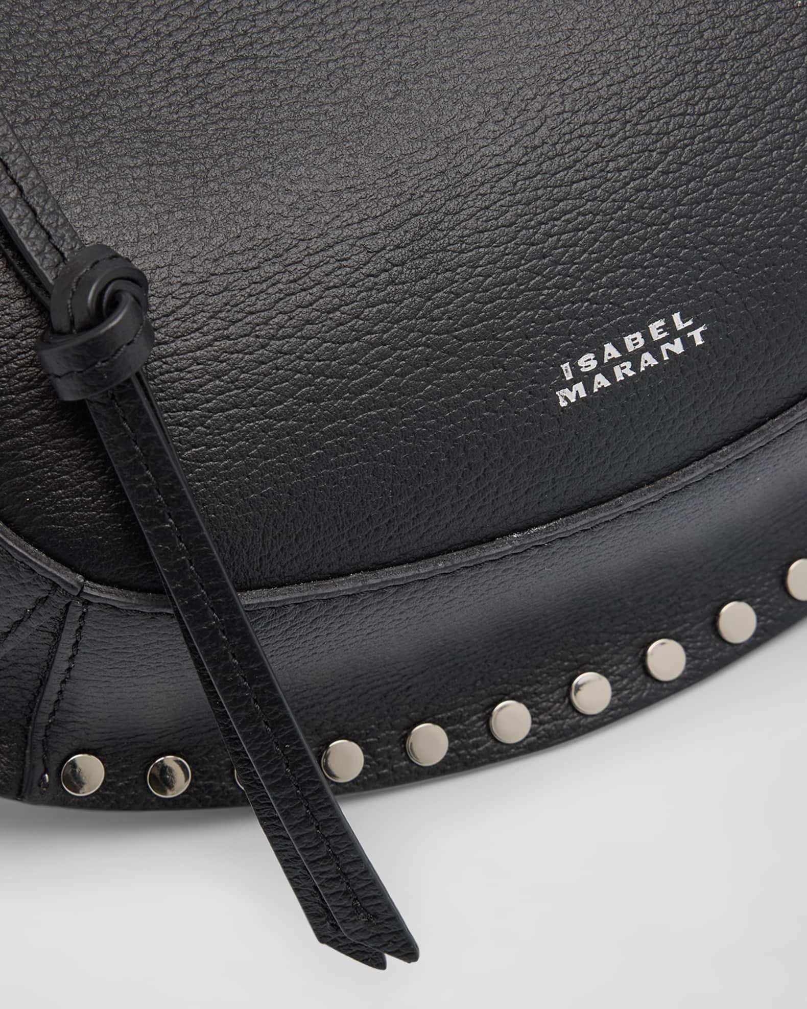 Isabel Marant Oskan Moon Grainy Leather Shoulder Bag | Neiman Marcus