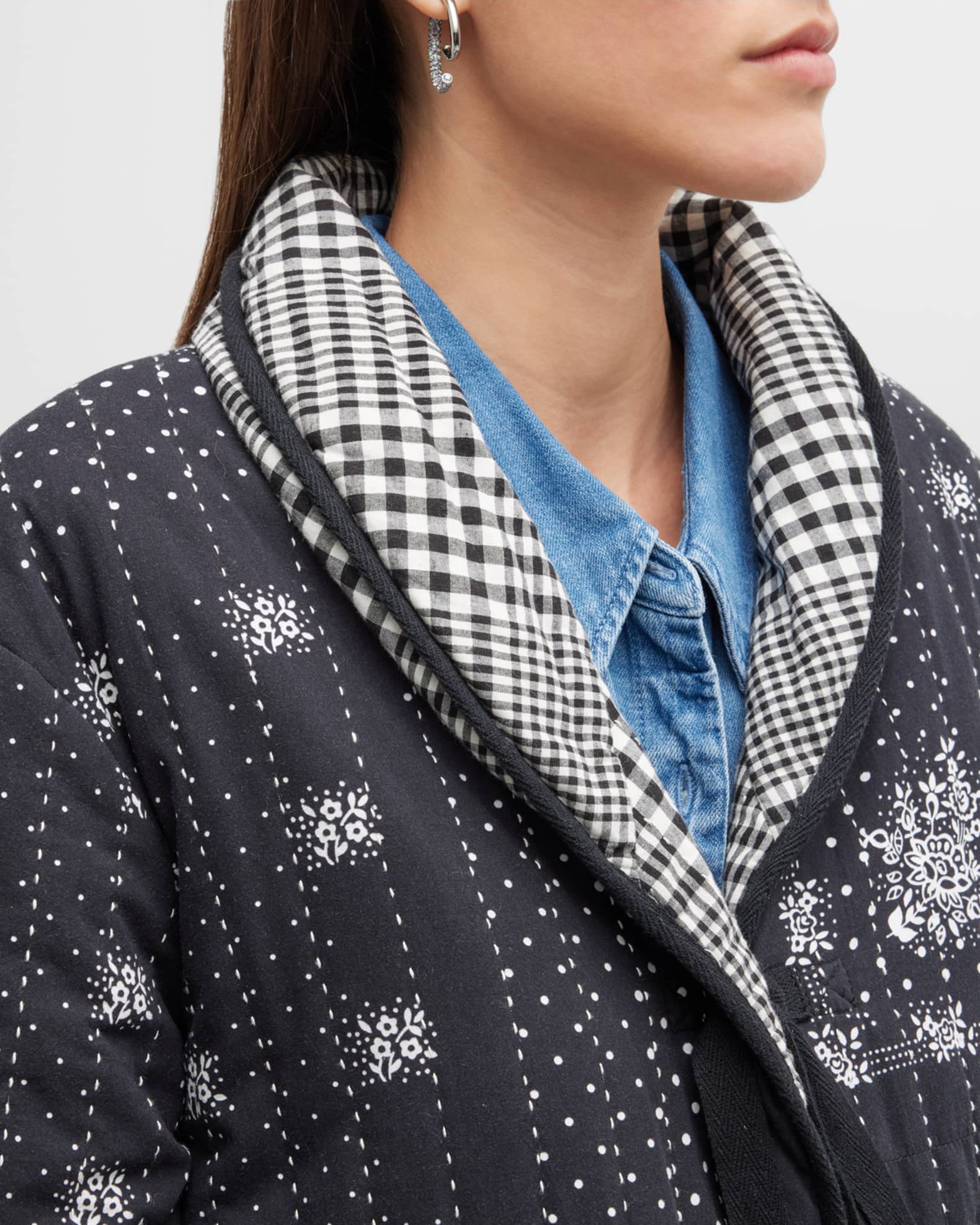 The Great The Reversible Quilted Tie-Front Jacket | Neiman Marcus