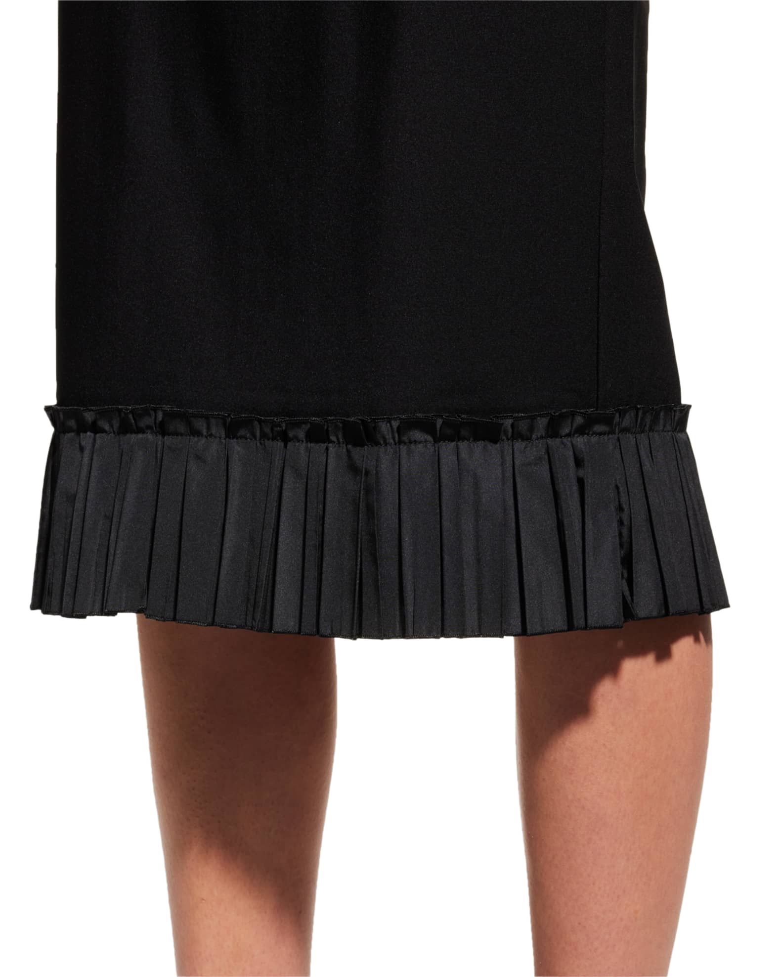 Max Mara Hiltex Pleated Ruffle-Hem Midi Skirt | Neiman Marcus