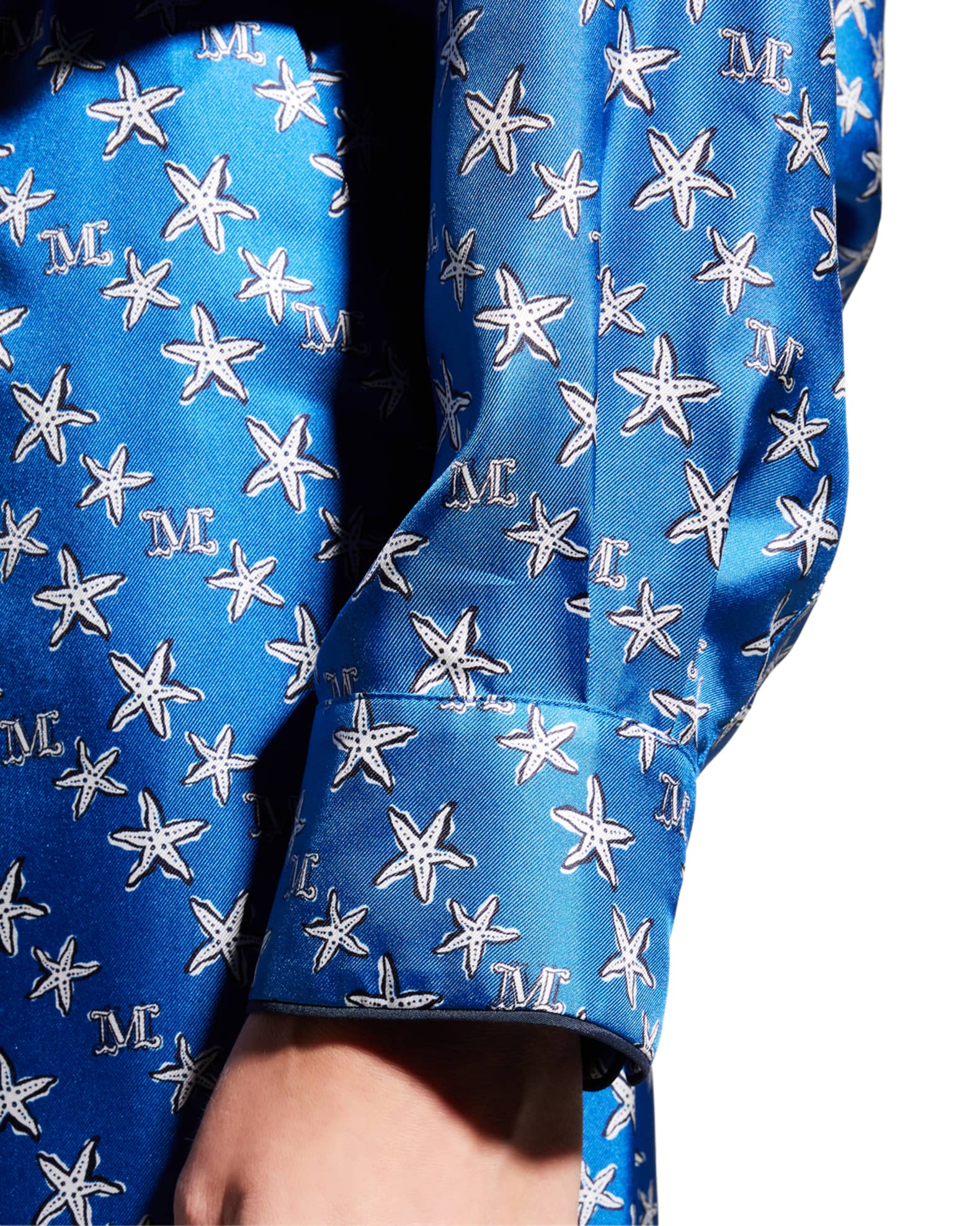 Max Mara London Starfish-Print Silk Top | Neiman Marcus