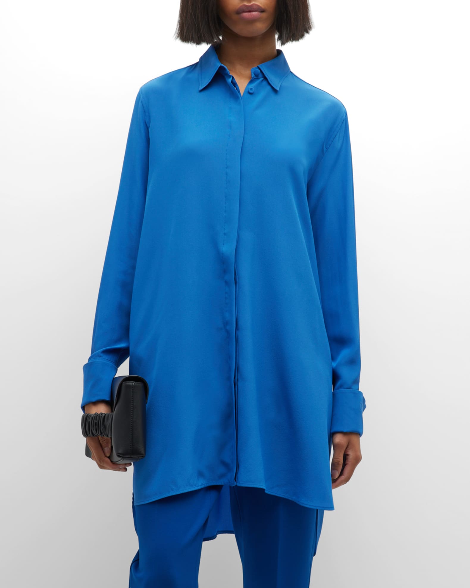 Max Mara Deborah Button-Front Blouse | Neiman Marcus