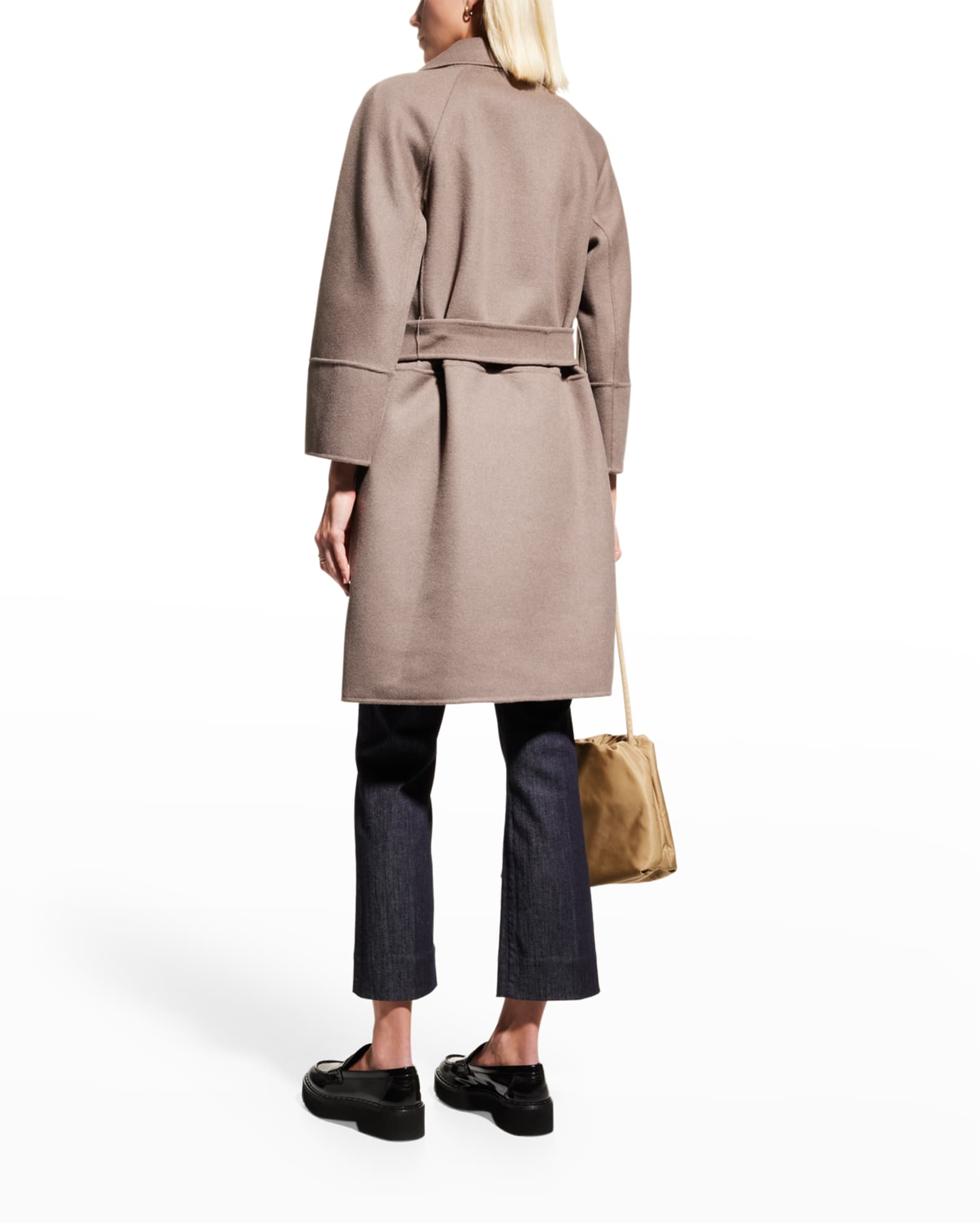 Max Mara Arona Wool Belted Wrap Coat | Neiman Marcus