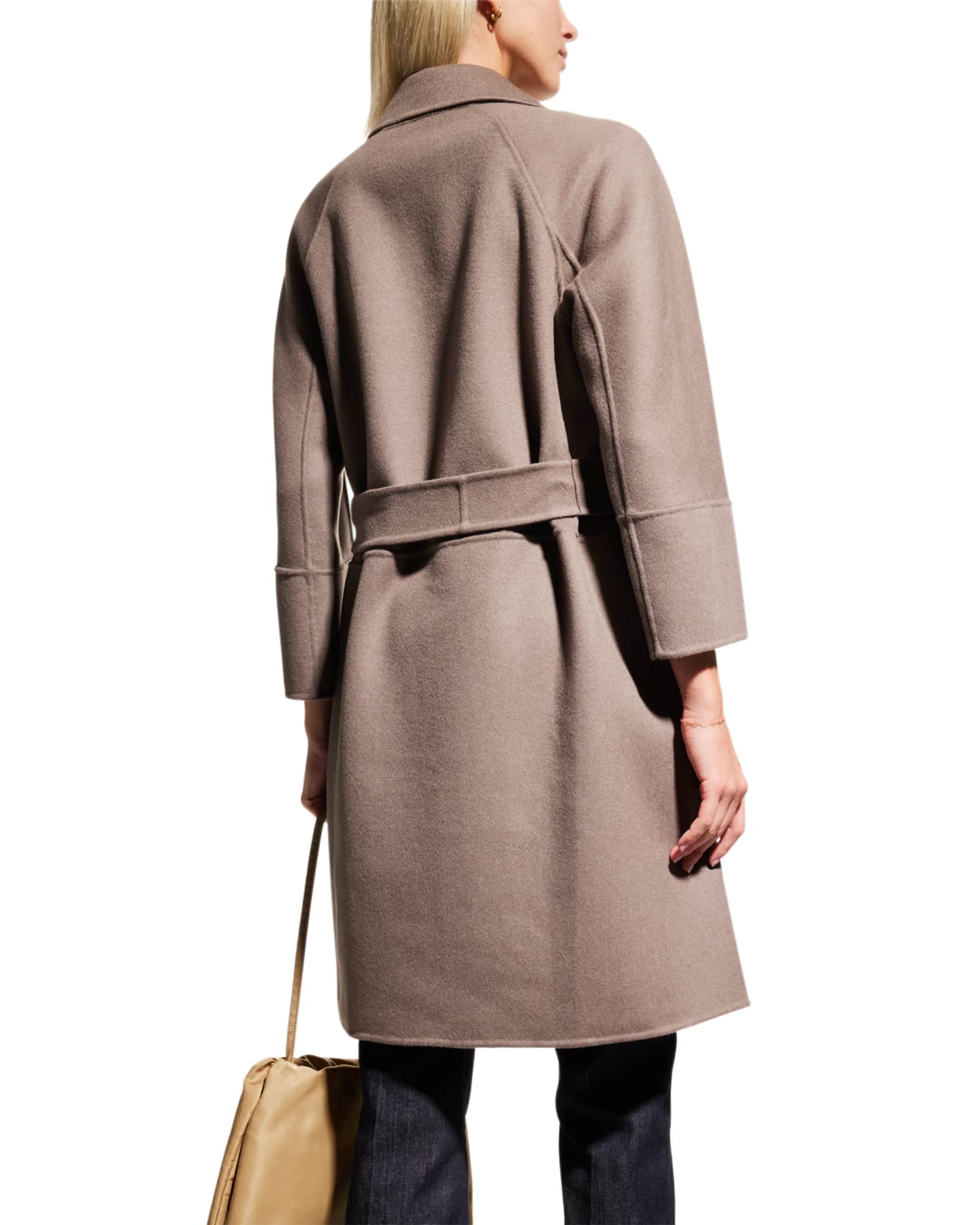 Max Mara Arona Wool Belted Wrap Coat | Neiman Marcus
