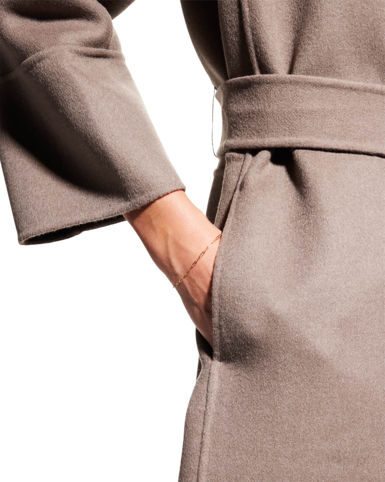 Max Mara Arona Wool Belted Wrap Coat | Neiman Marcus