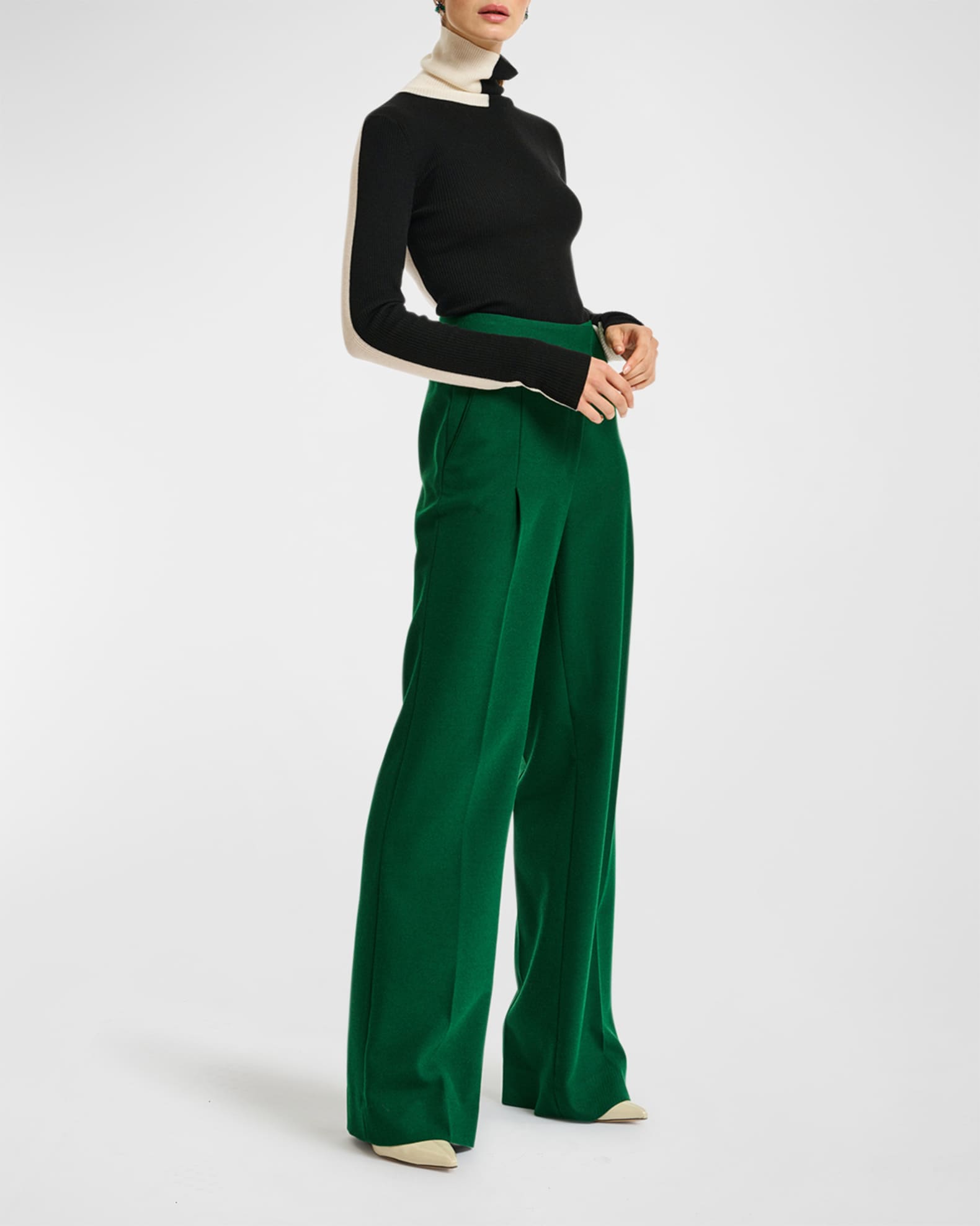 Essentiel Antwerp Copy Two-Tone Turtleneck Sweater | Neiman Marcus