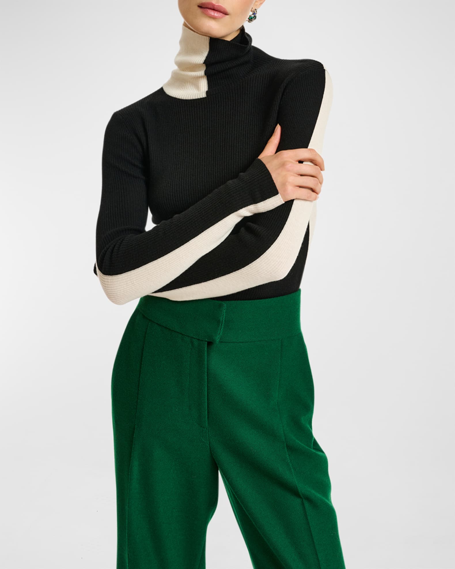 Essentiel Antwerp Copy Two-Tone Turtleneck Sweater | Neiman Marcus