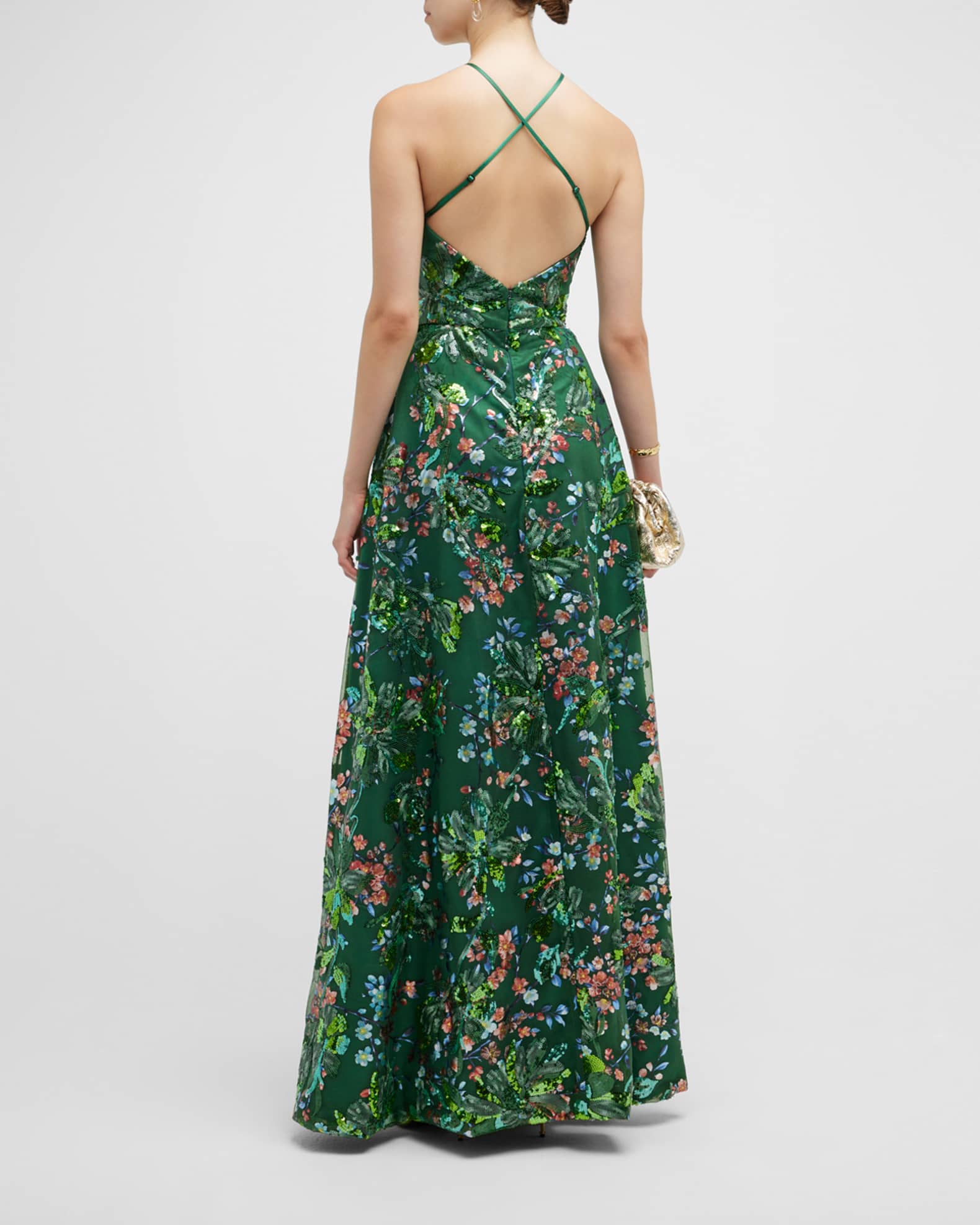 HELSI Iris Embellished Floral Evening Gown | Neiman Marcus