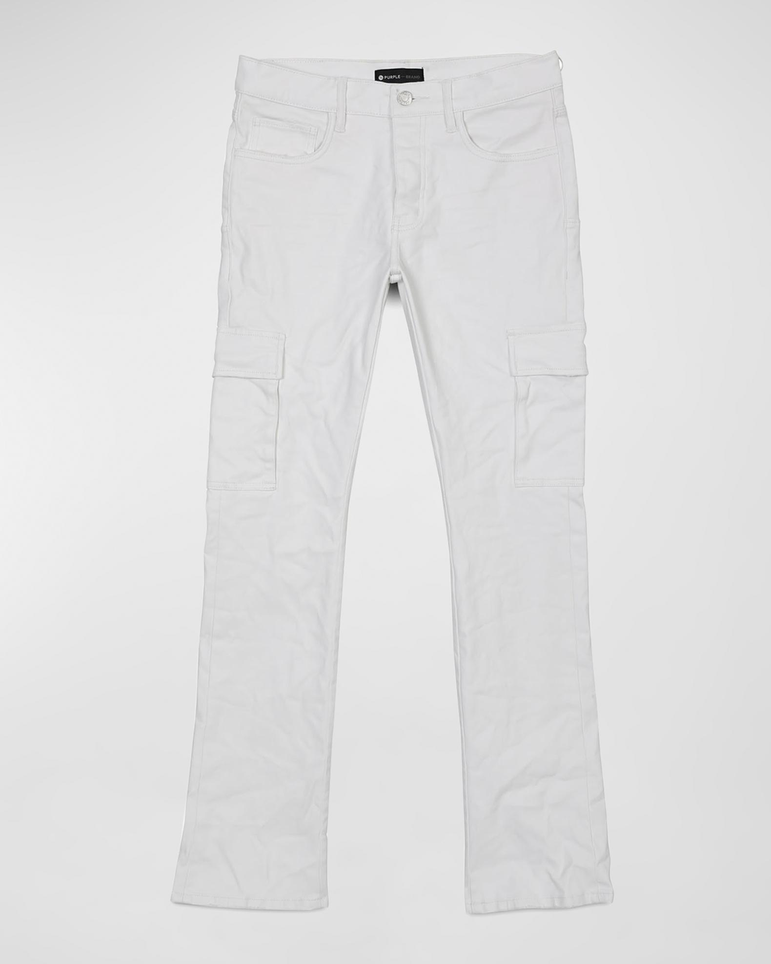 PURPLE Men's Patent Leather-Coated Cargo Pants | Neiman Marcus