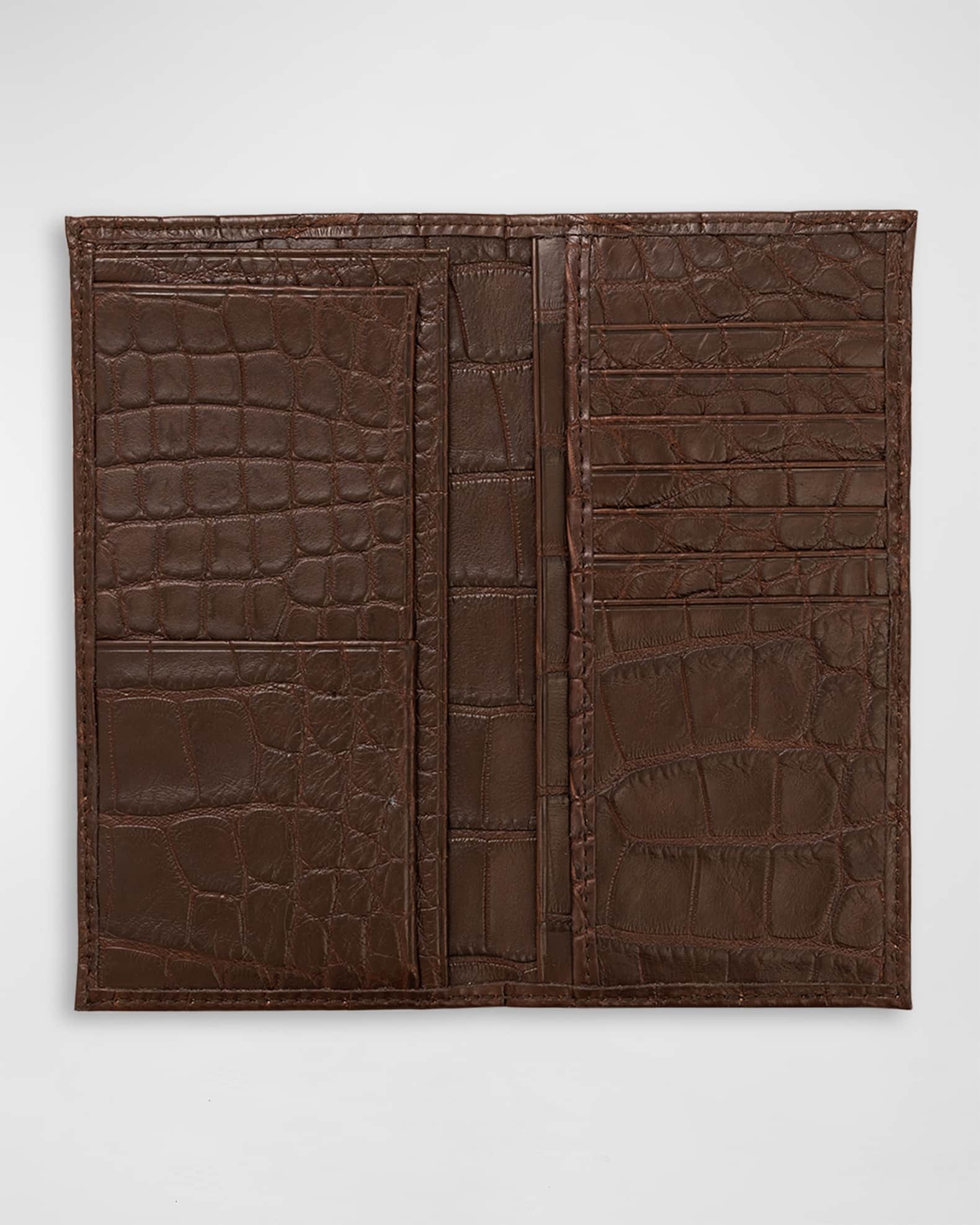 Abas Men's Matte Alligator Leather Bifold Coat Wallet | Neiman Marcus