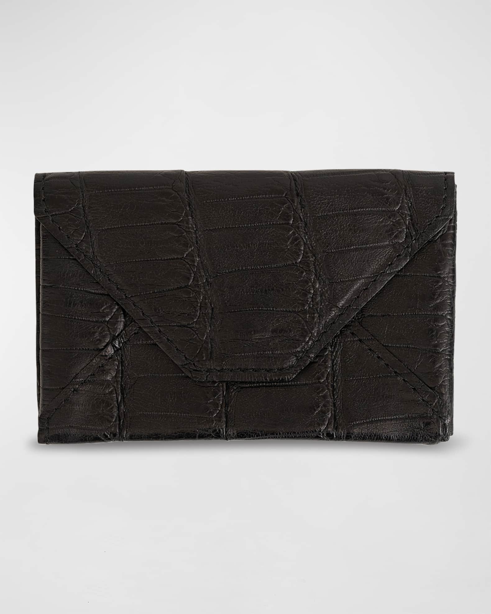 Abas Men's Matte Alligator Leather Envelope Card Case | Neiman Marcus