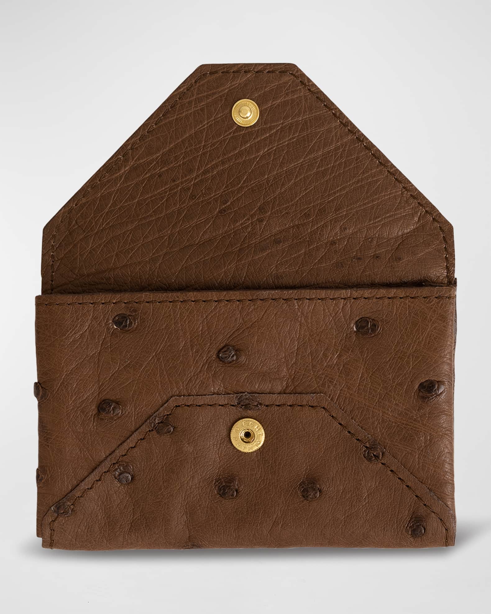 Abas Men's Ostrich Leather Envelope Card Case | Neiman Marcus