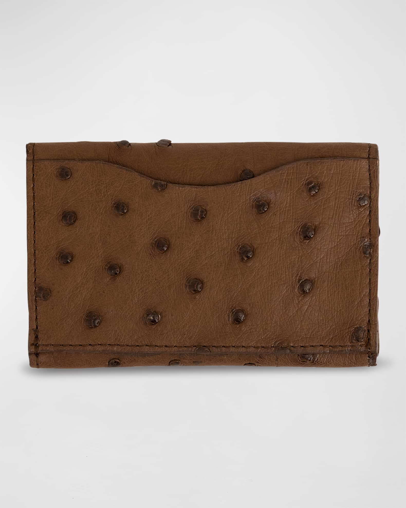 Abas Men's Ostrich Leather Envelope Card Case | Neiman Marcus