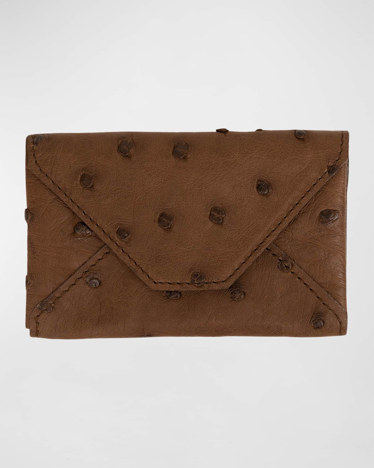 Abas Men's Ostrich Leather Envelope Card Case | Neiman Marcus