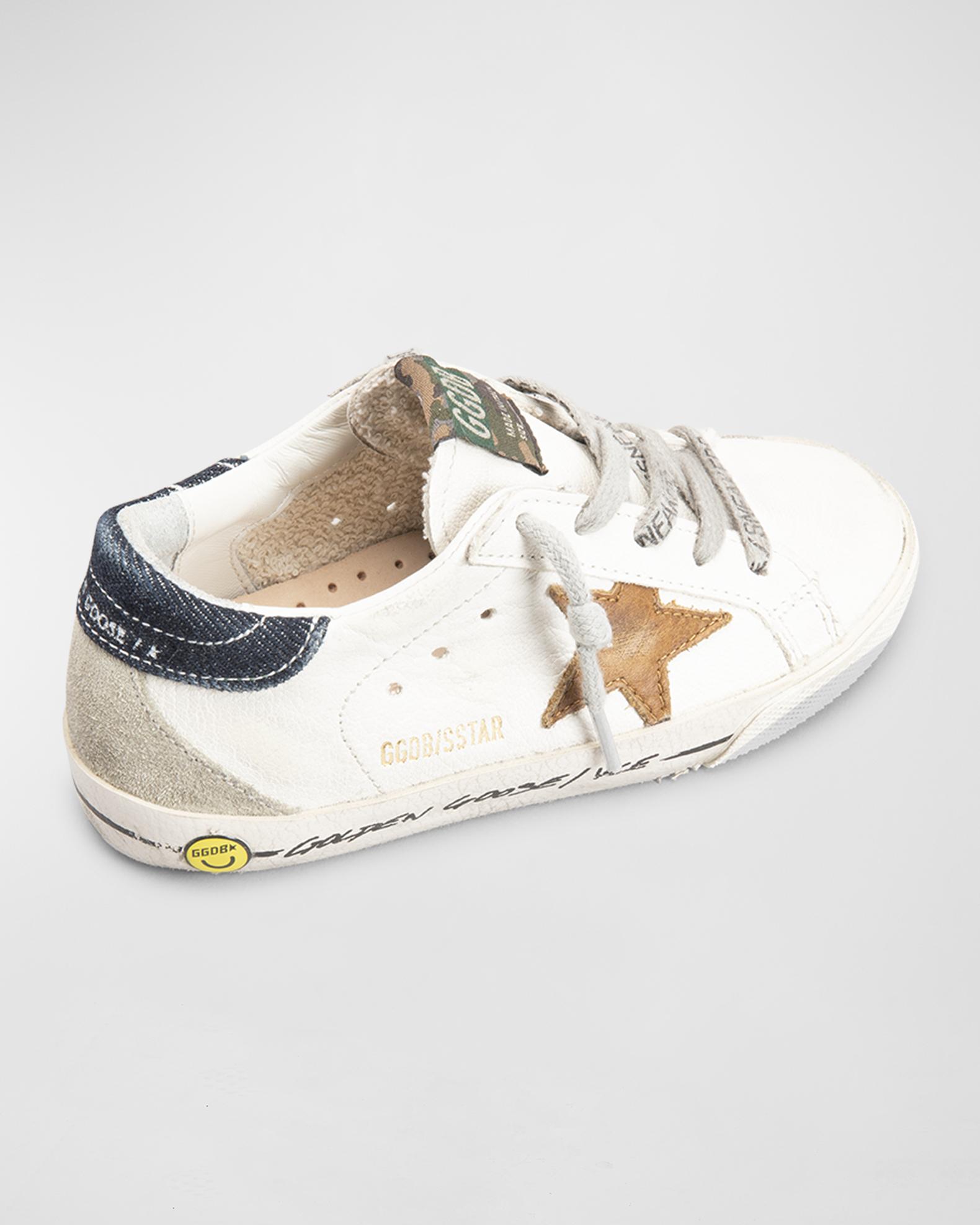 Golden Goose Kid's Super Star Nappa Leather Sneakers, Size Baby ...